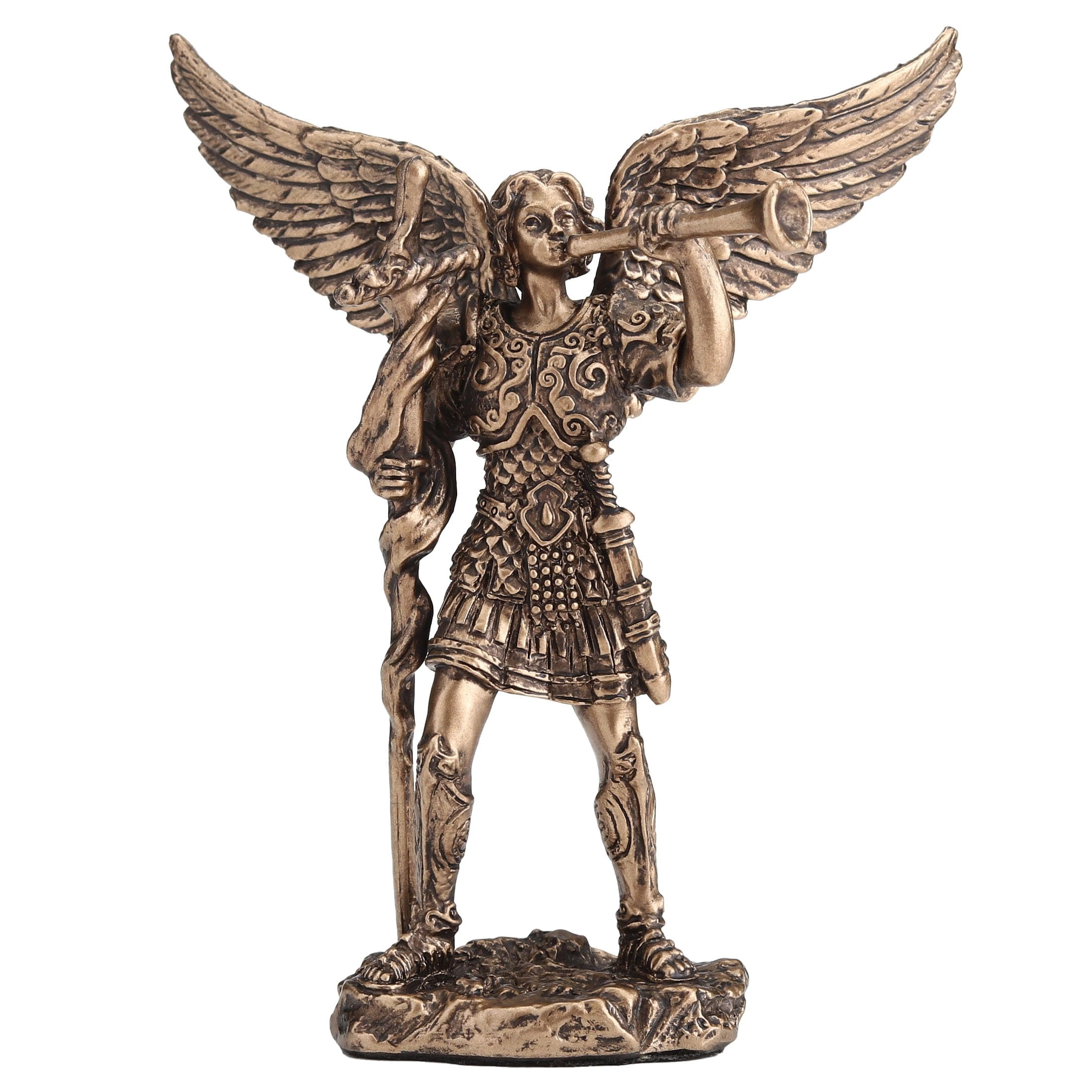 US Archangel St. Gabriel Mini Statue with Messenger's Trumpet Statue ...