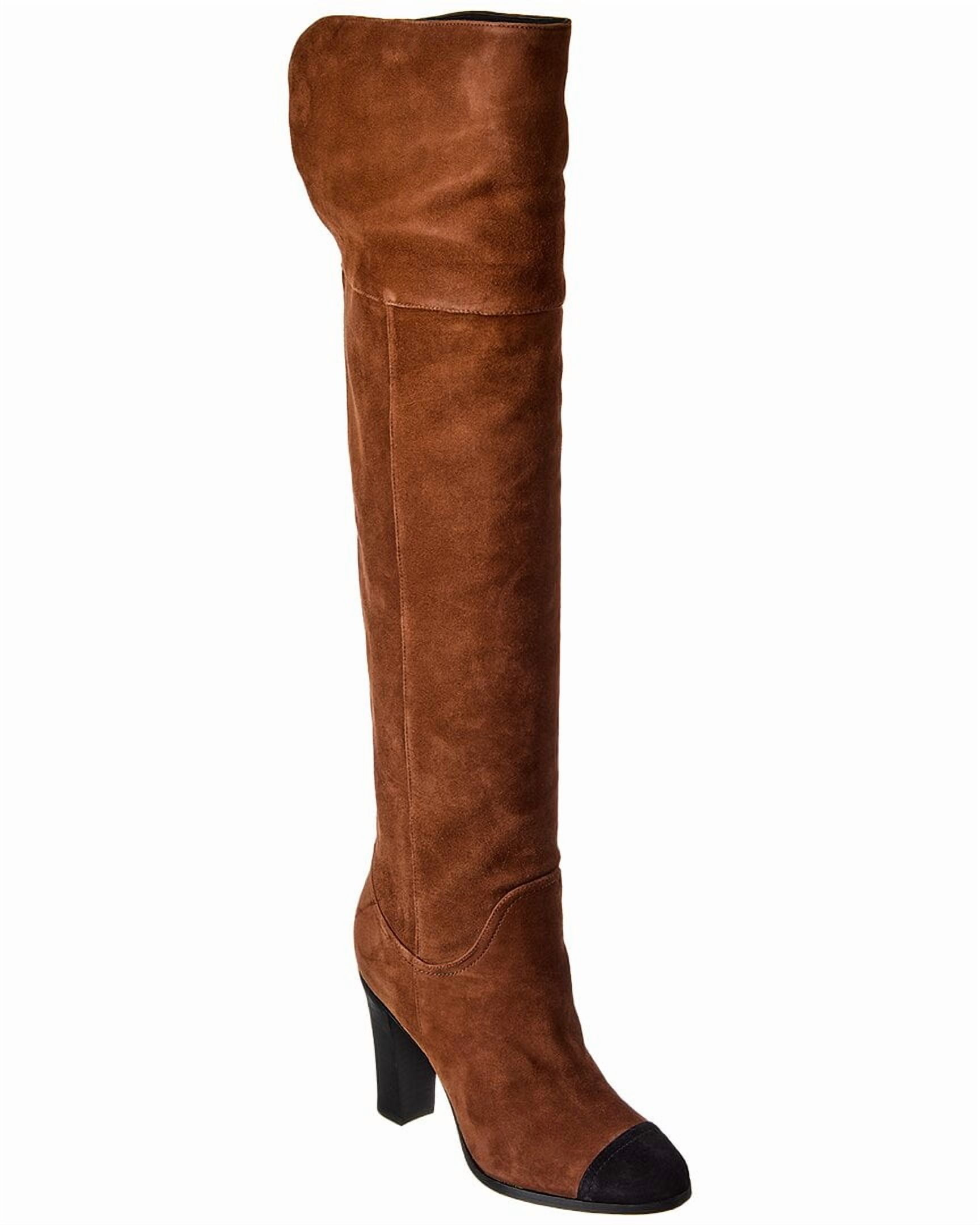 Veronica Beard Conrad Suede Over-The-Knee Boot, 7, Brown - Walmart.com
