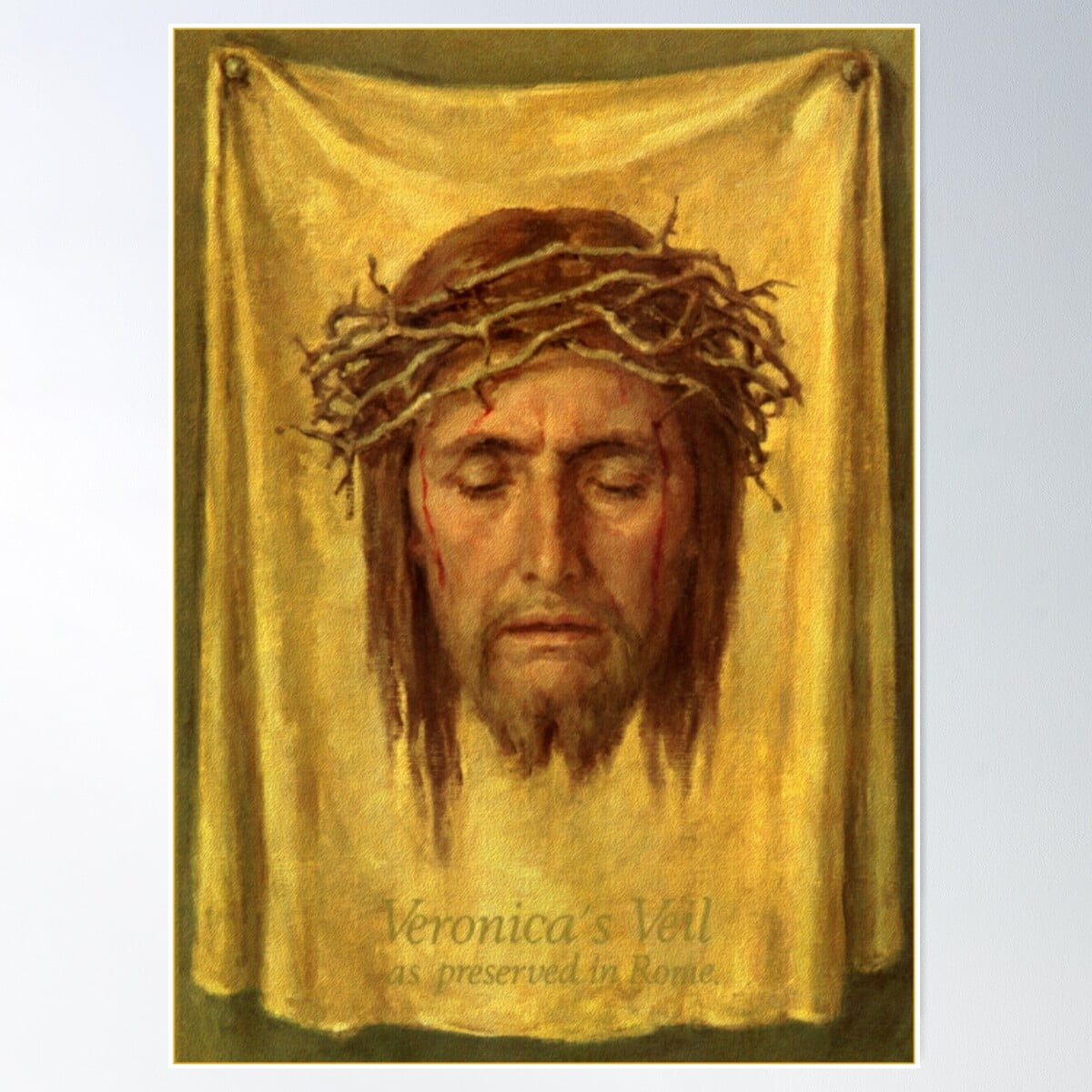 Veronica'S Veil, Jesus Face, Shroud Poster Wall Art, Modern Wall Decor ...