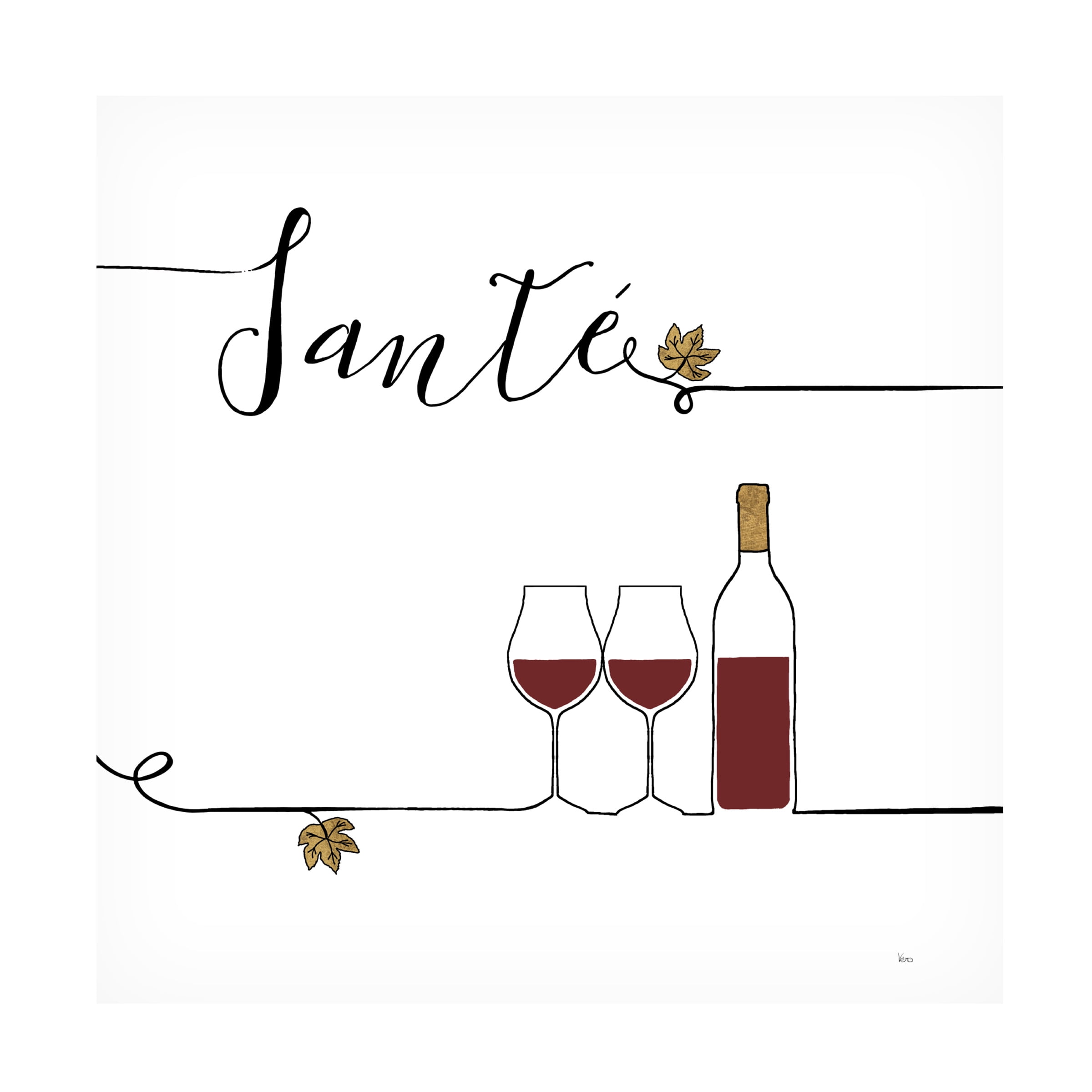 Veronique Charron 'Underlined Wine VI' Canvas Art - Walmart.com