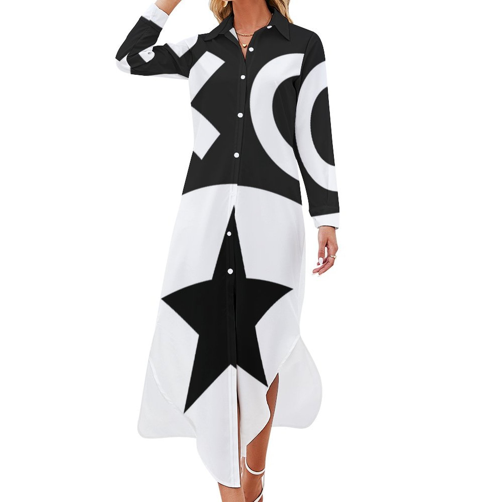 Verosika Duffle Long Sleeved Shirt Dress women formal occasion dresses ...