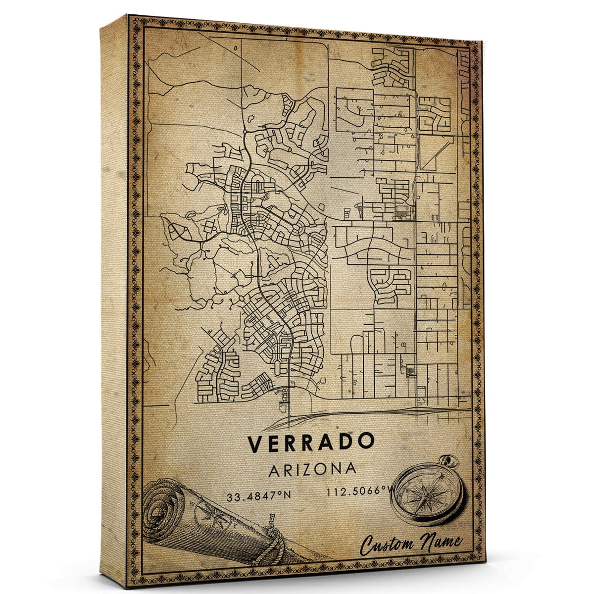 Verrado Map Poster, Arizona Map Art Poster, Canvas, Verrado Map City ...