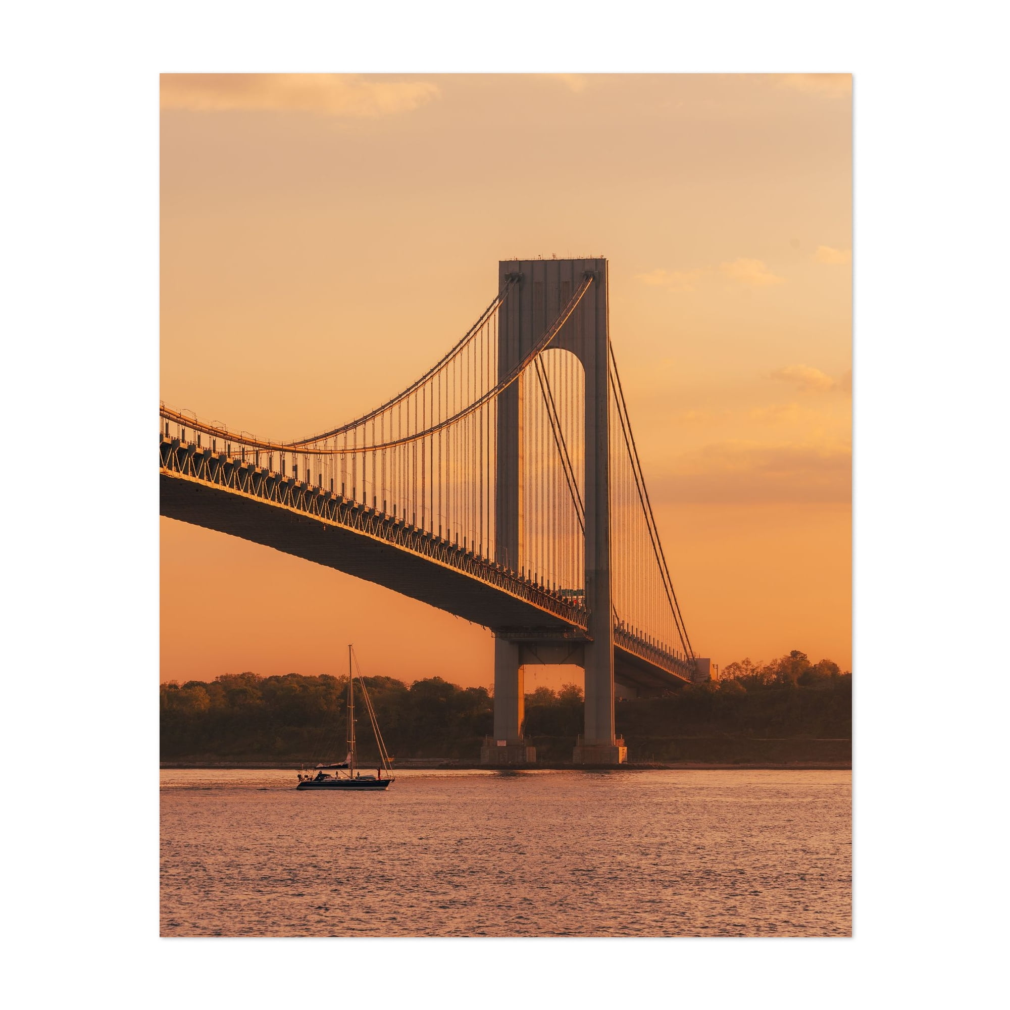 Verrazano Sunset 03 - Staten Island New York Photography Unframed Wall Art Print 30 x 40 inches ...