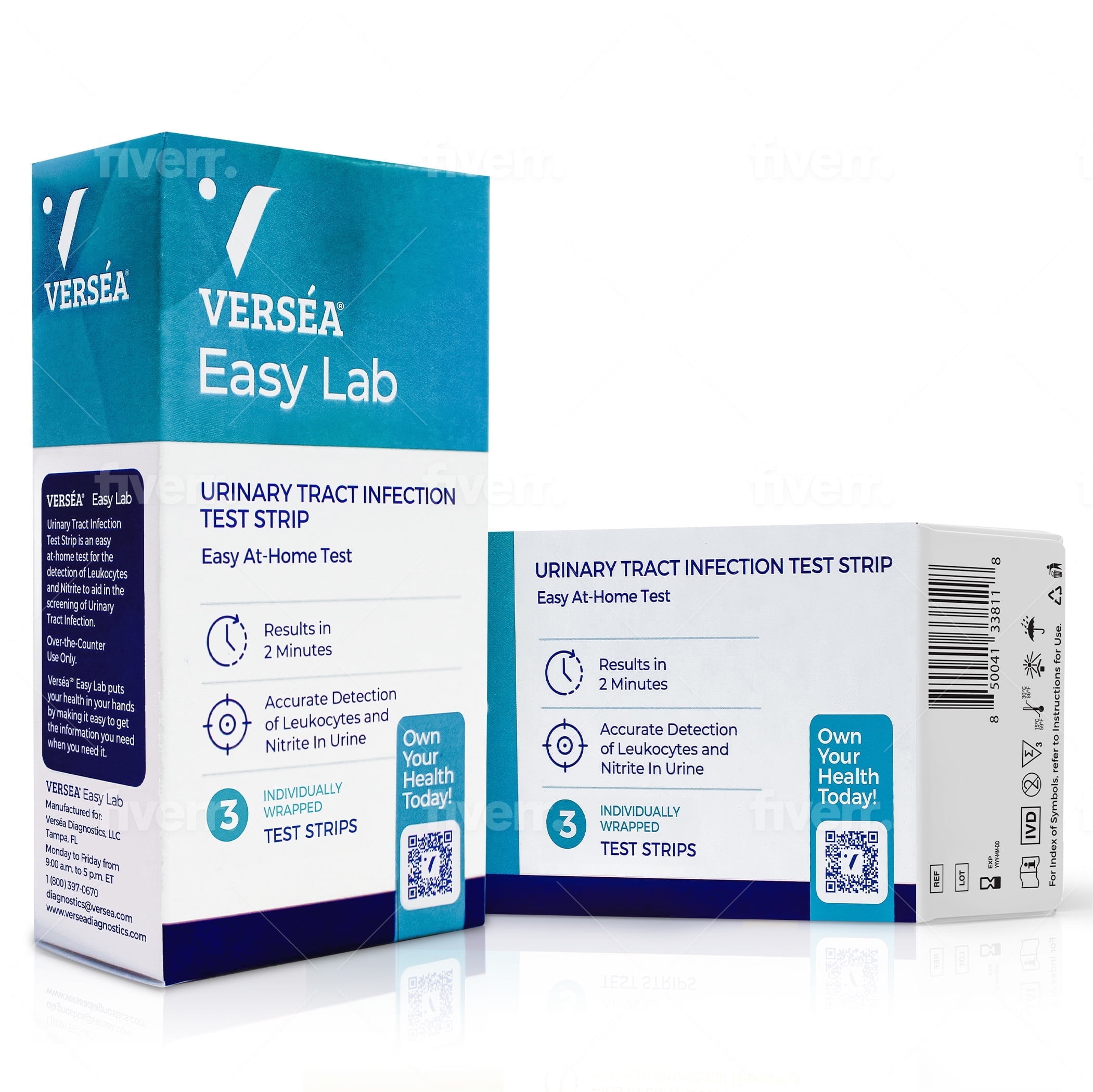 Verséa Easy Lab UTI Test Strips, At-Home Urinary Tract Detection, 3 ...