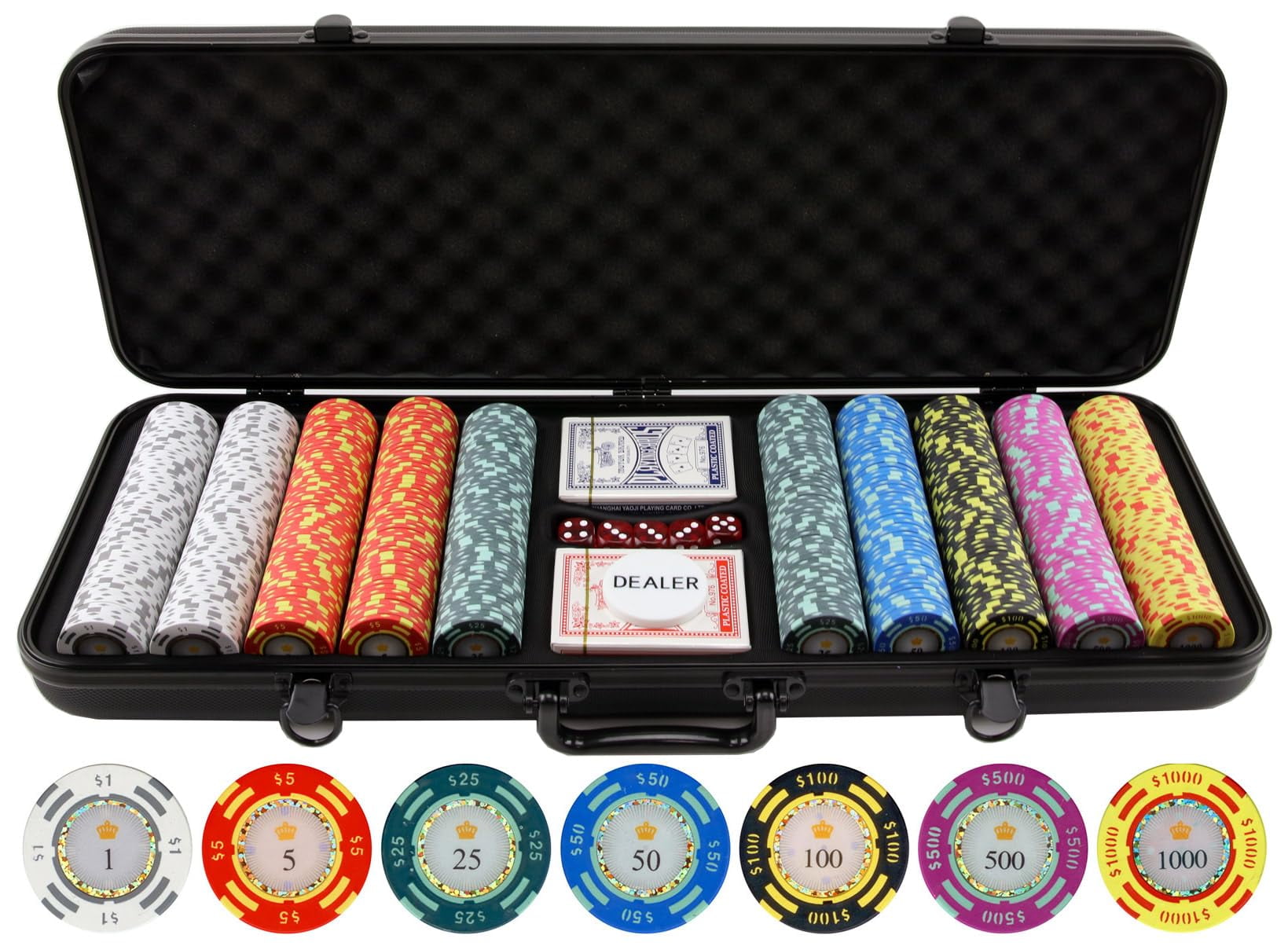Versa Games 13.5 Gram Poker Chips - Clay Poker Chips Set - 500 Piece ...