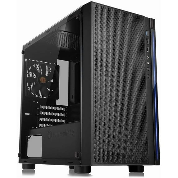 Versa H18 Tempered Glass Black Spcc Micro ATX Gaming Computer Case CA ...