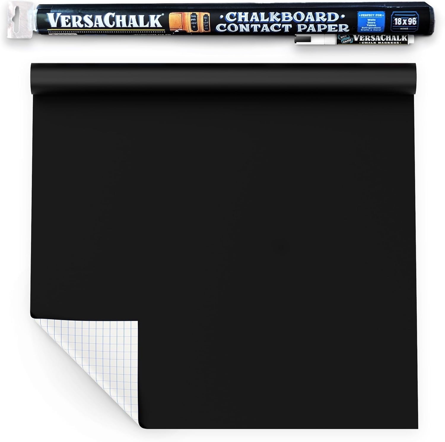 VersaChalk Chalkboard Contact Paper, 18"x96" Roll, Self-Adhesive, Multi ...