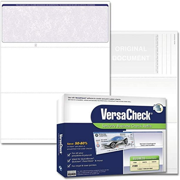 VersaCheck Secure Checks - 1000 Blank Business Voucher Checks - Blue ...