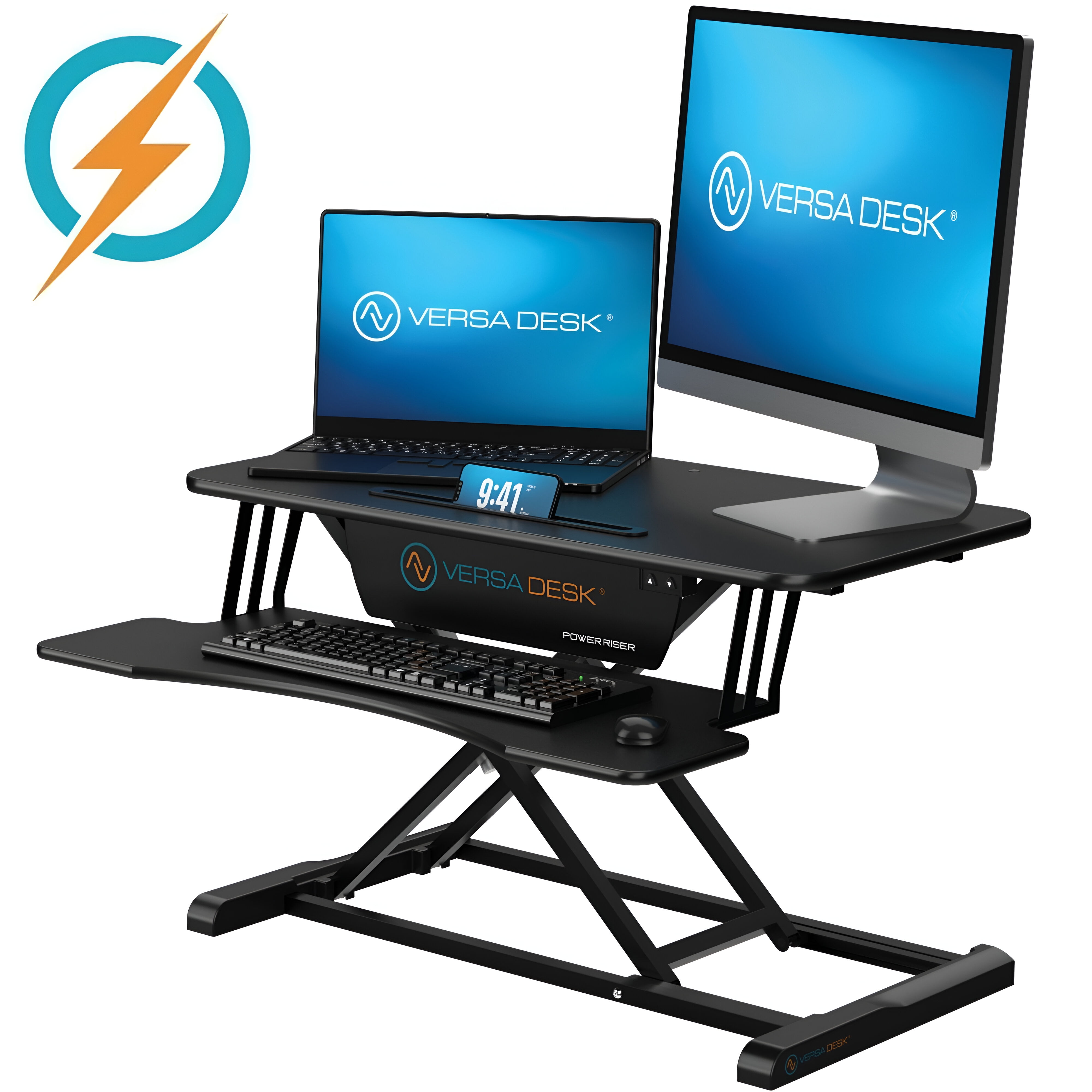 VersaDesk® 32" PowerRiser® Electric Height Adjustable Standing Desk ...