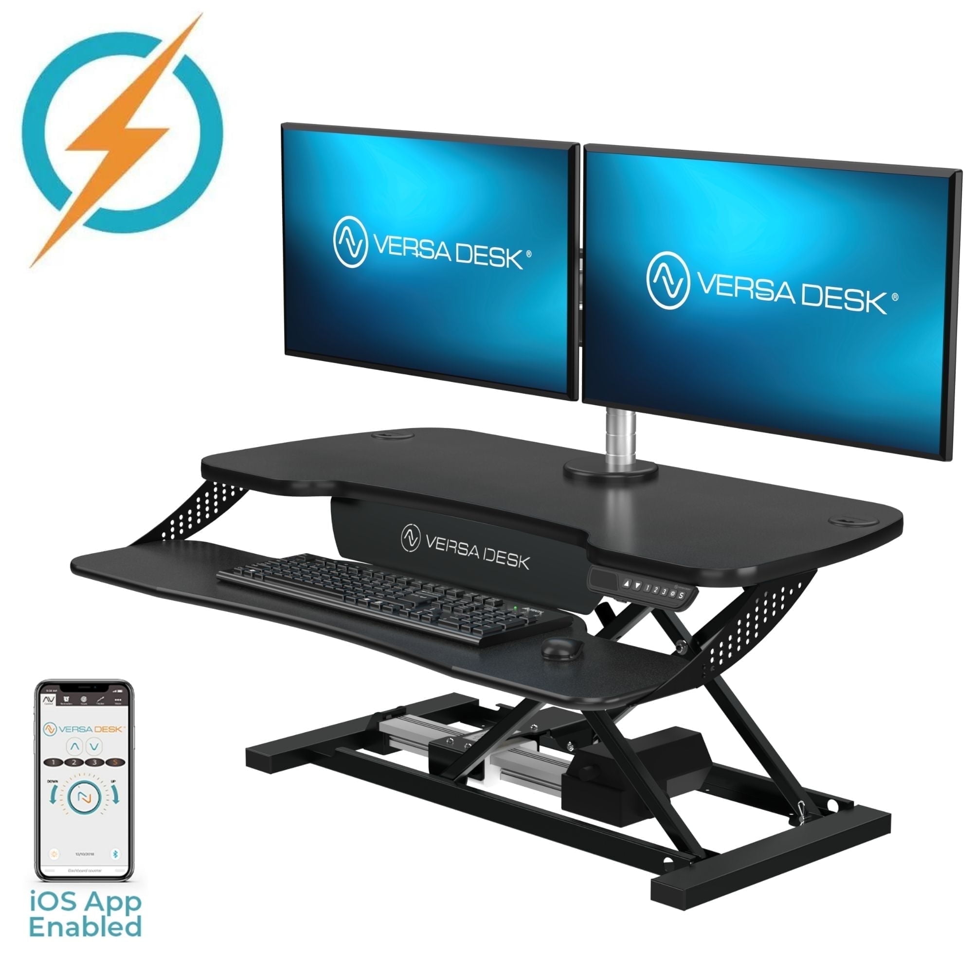 VersaDesk PowerPro Elite 36" Electric Standing Desk Converter w ...