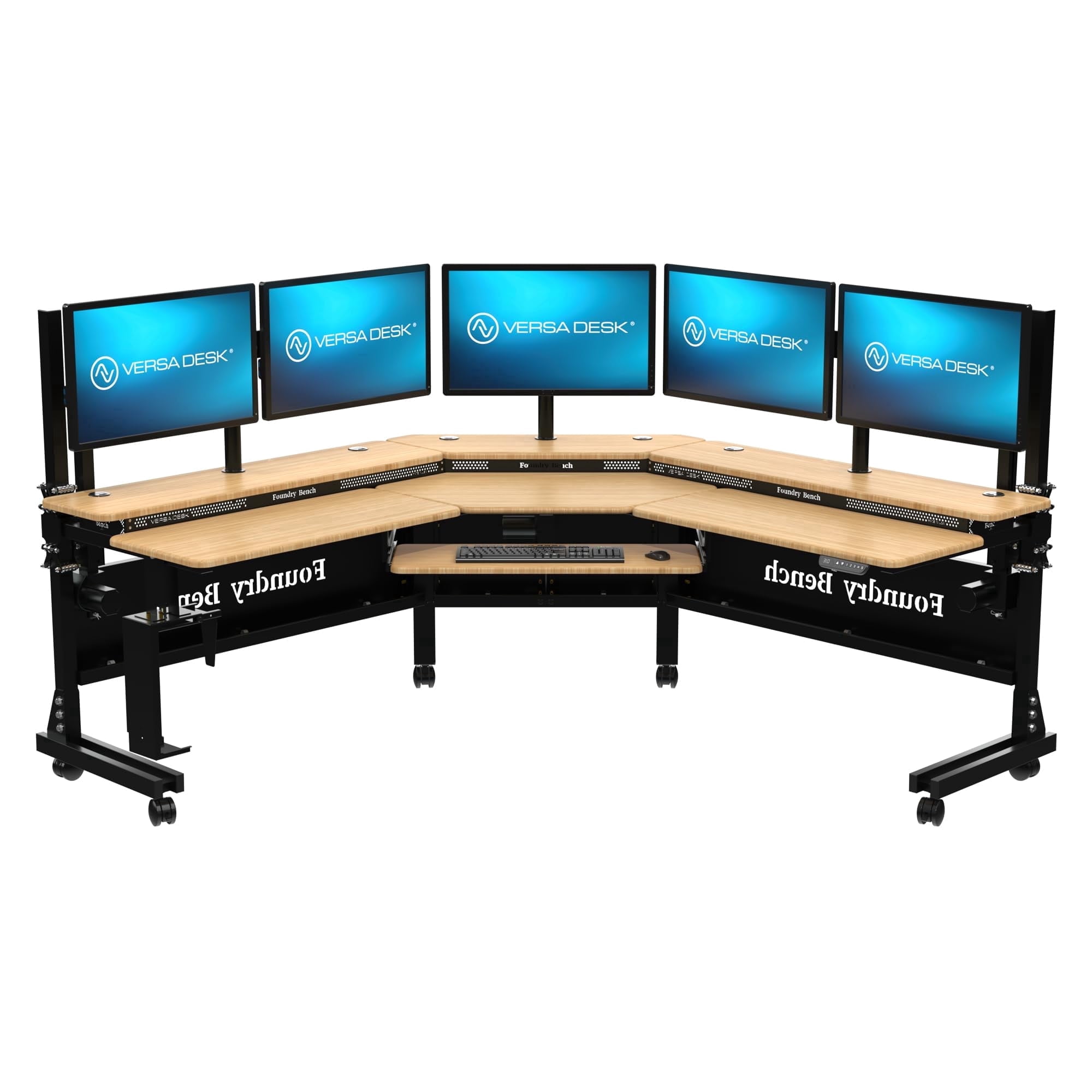 "VERSADESK Home Office Work Table, 80""x80"" Electric Adjustable Corner ...