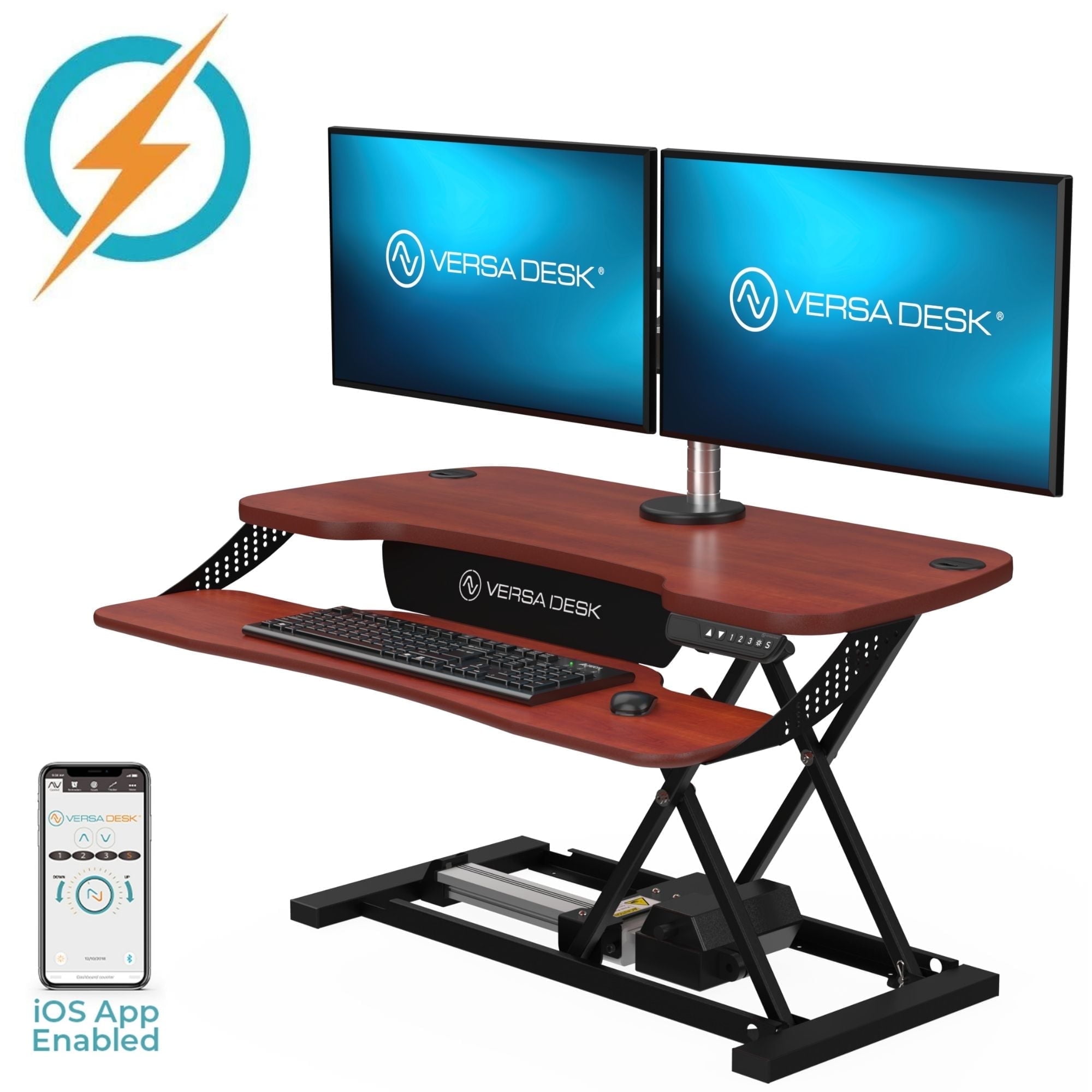 VersaDesk PowerPro Elite 36" Electric Standing Desk Converter w ...