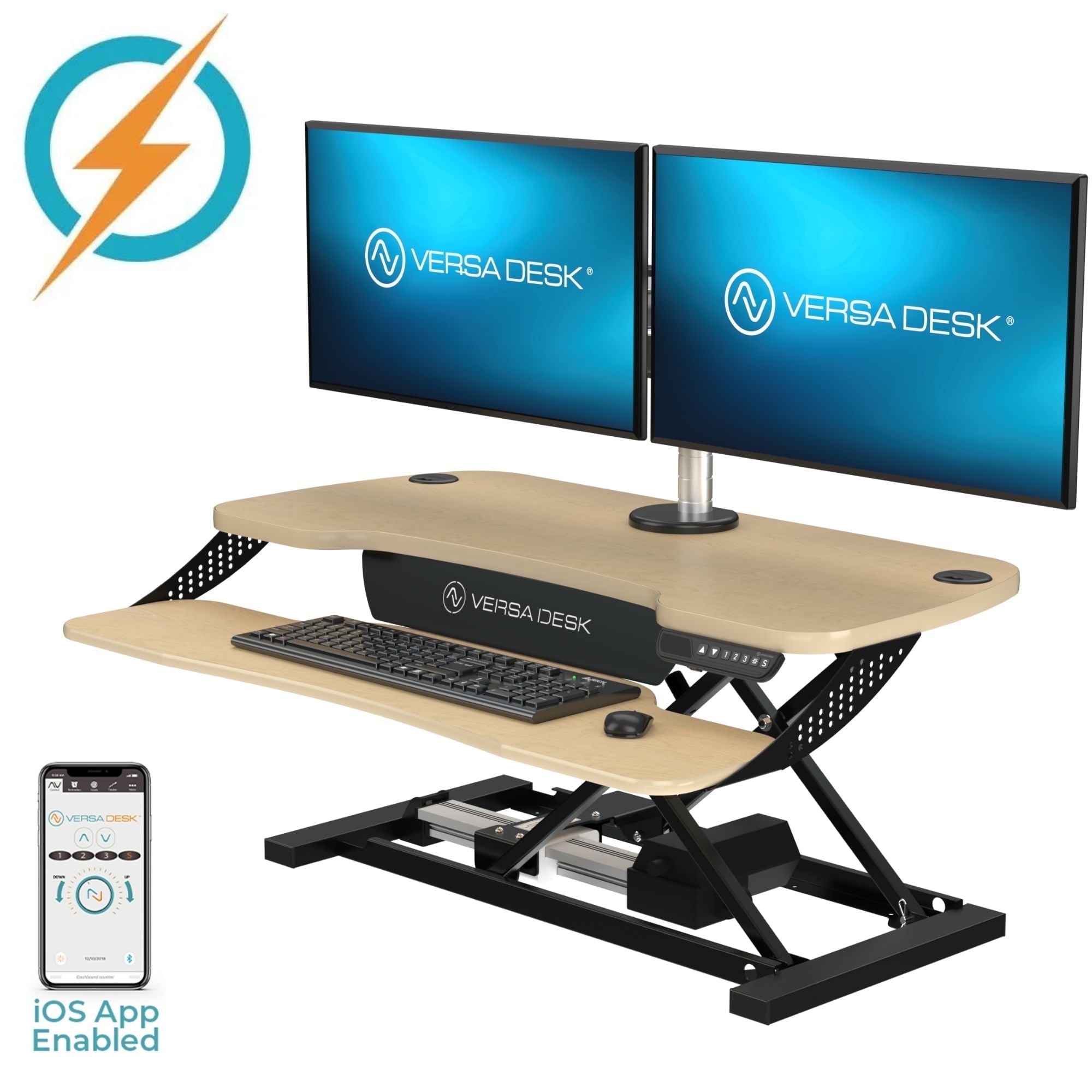 VersaDesk PowerPro Elite 36" Electric Standing Desk Converter w ...