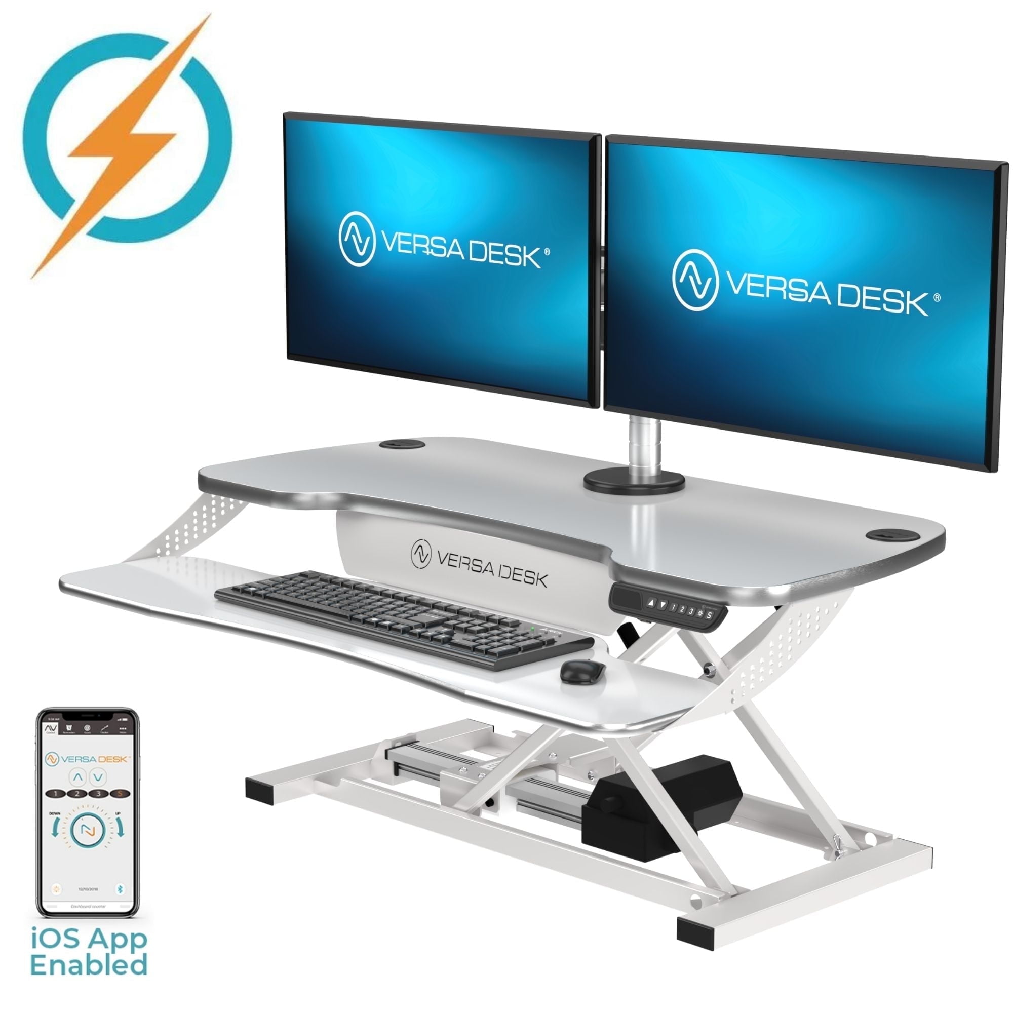 VersaDesk PowerPro Elite 36" Electric Standing Desk Converter w ...