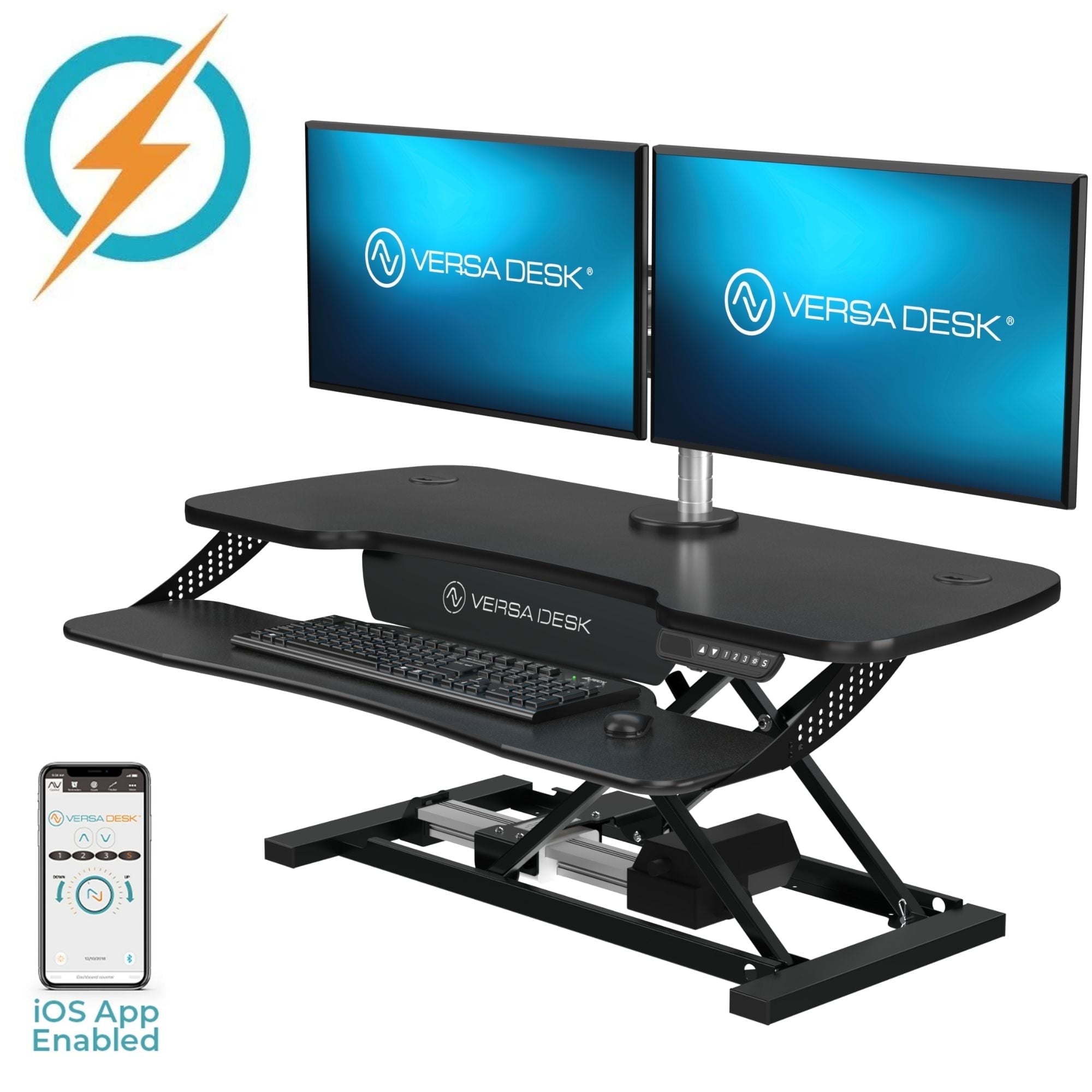 VersaDesk PowerPro Elite 40" Electric Standing Desk Converter w ...