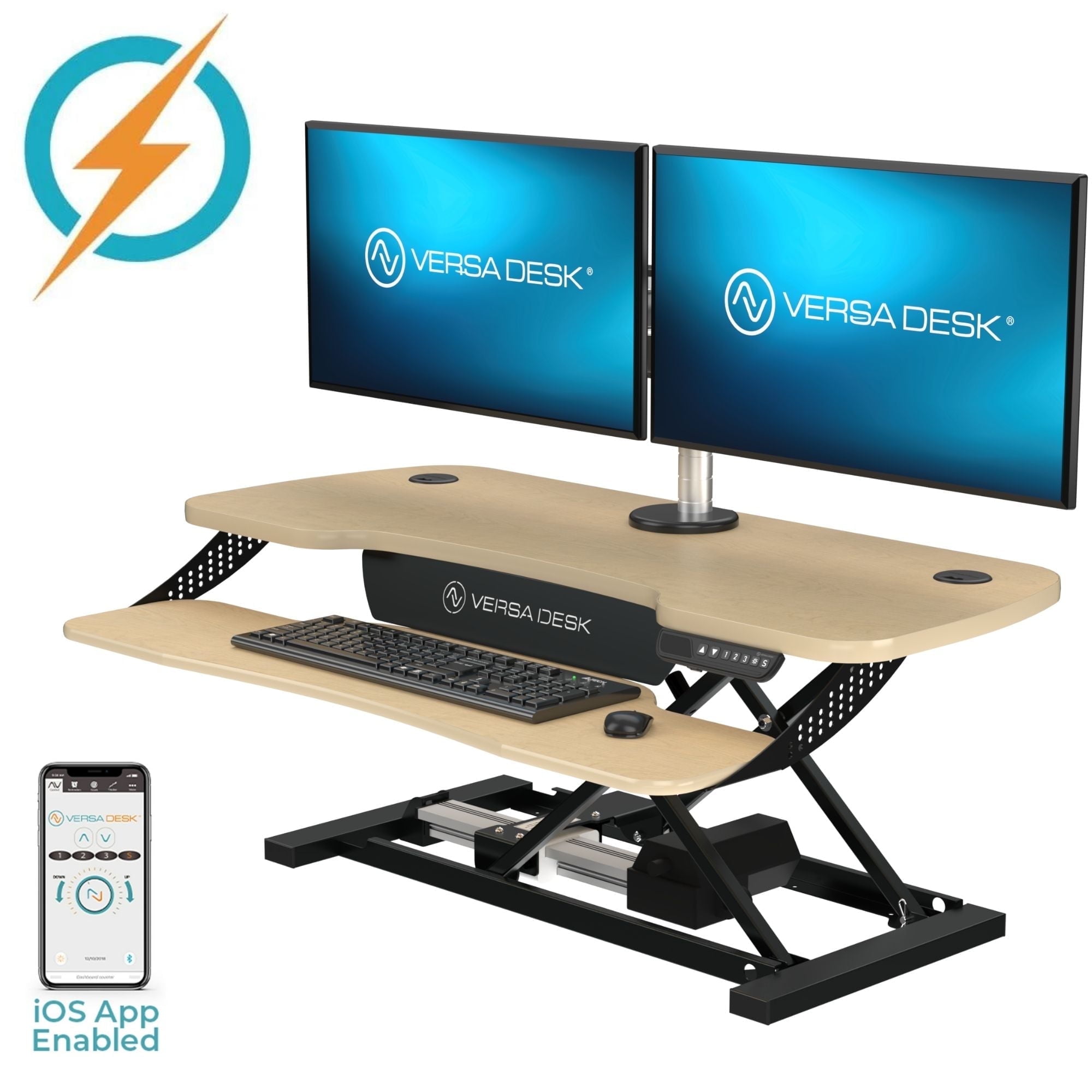VersaDesk PowerPro Elite 40" Electric Standing Desk Converter w ...