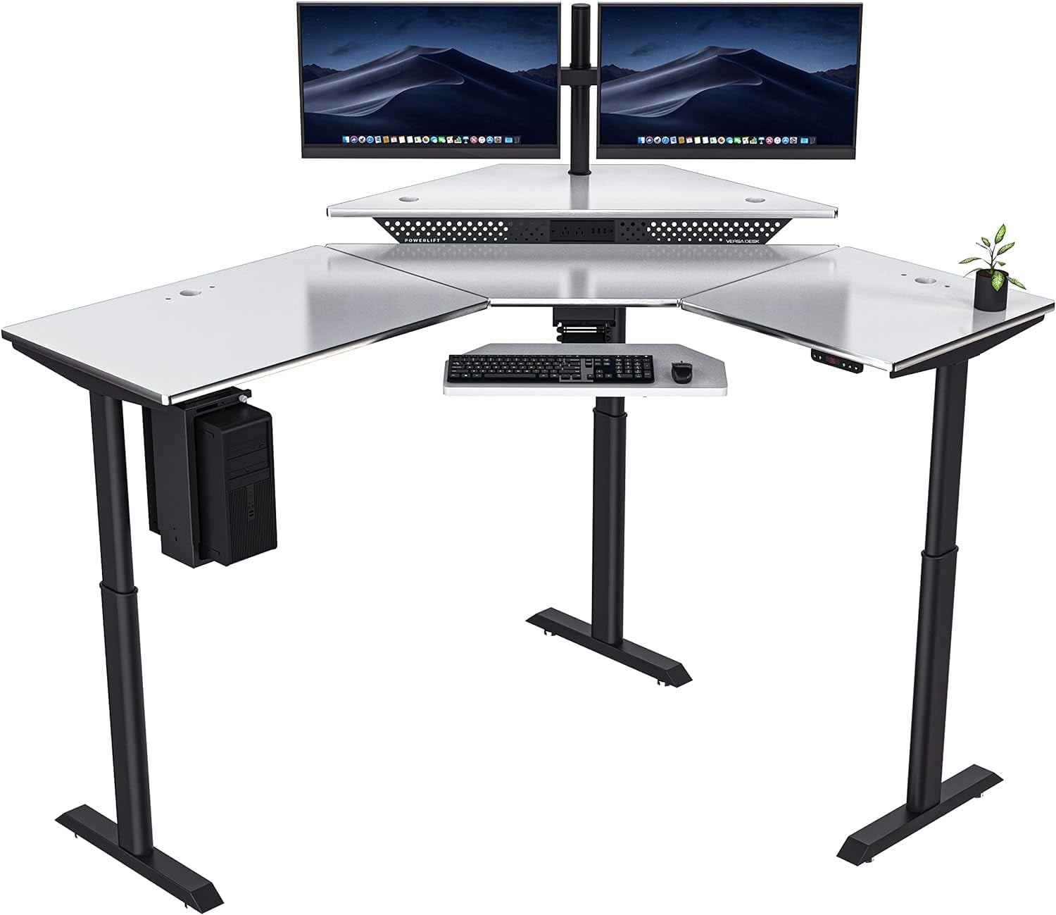 VersaDesk® Powerlift 60" x 72" Corner Office Desk Workstation, Electric ...