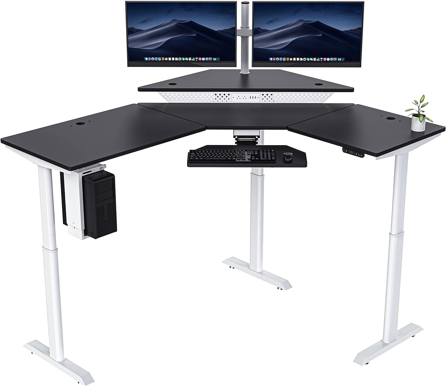 VersaDesk® Powerlift "60 x 72" L-Shaped Standing Desk Electric Height ...