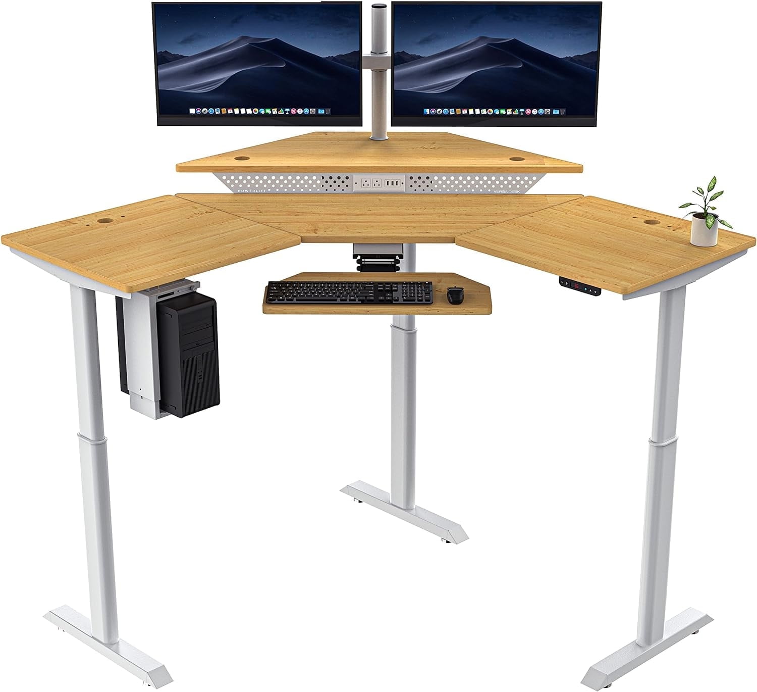 VersaDesk® Powerlift 60" x 72" Corner Standing Desk Workstation ...