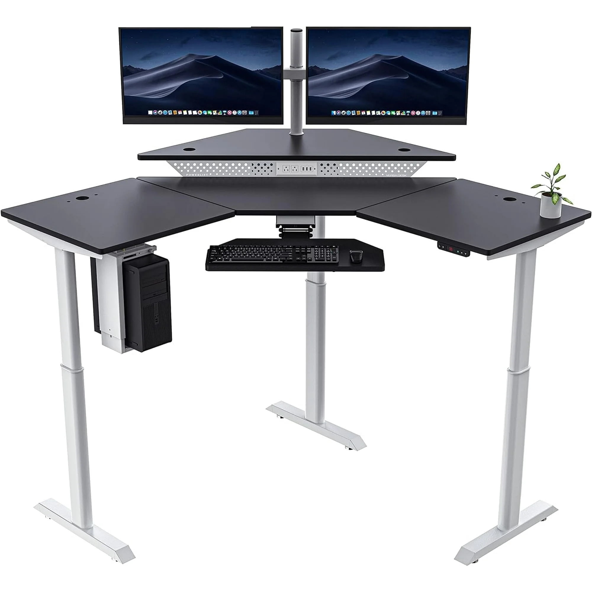 VersaDesk® Powerlift 60"x60" Corner Standing Desk Workstation Height ...