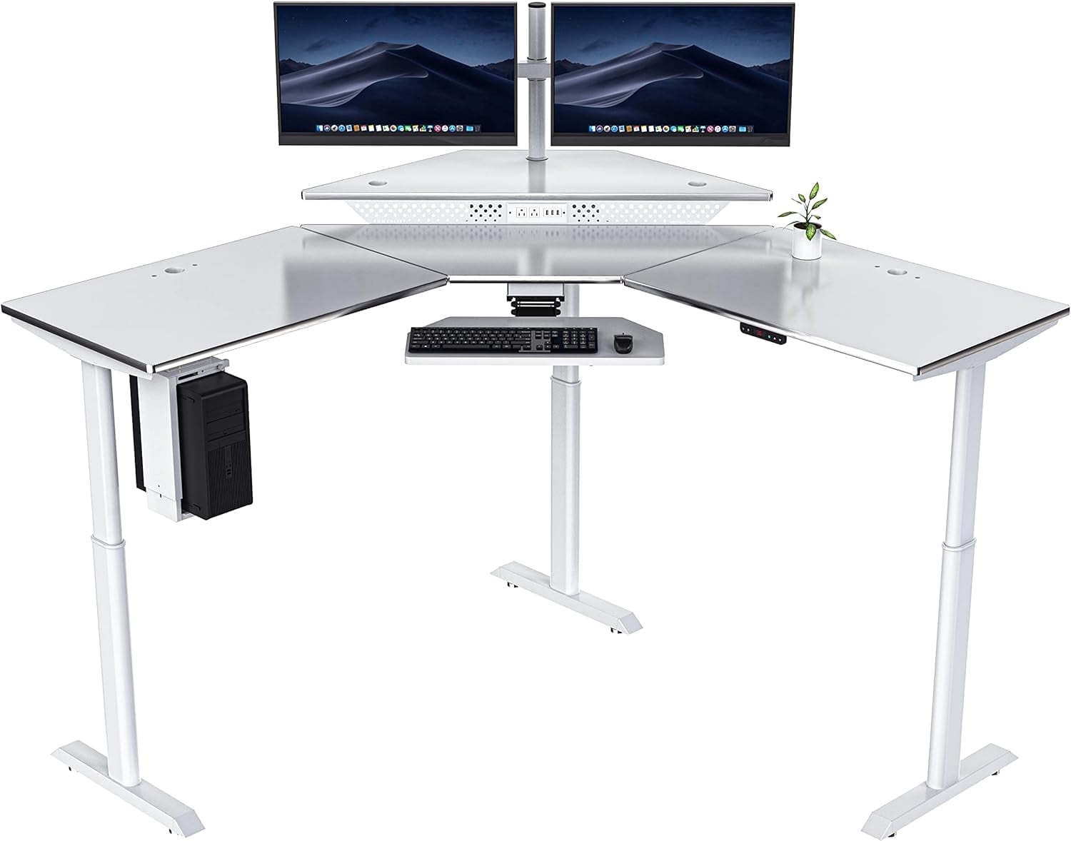 VersaDesk® Powerlift 72" x 72" Corner Standing Desk Workstation ...