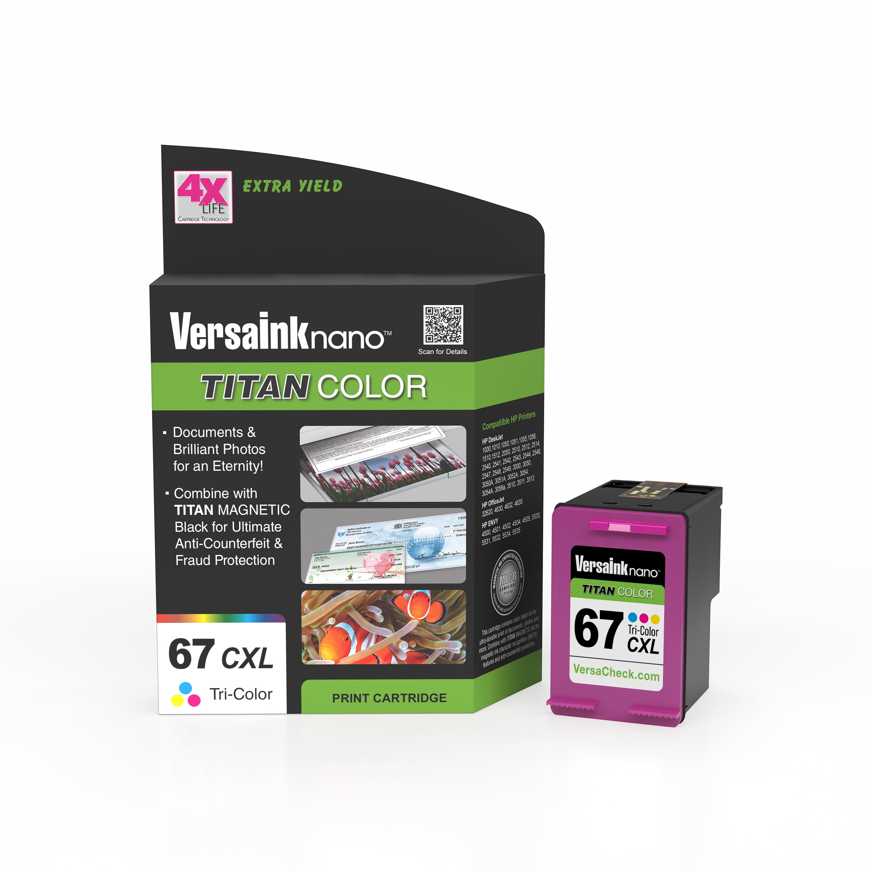 VersaInk-nano HP 67 CXL Titan Tri-Color Ink Cartridge replacement of HP ...