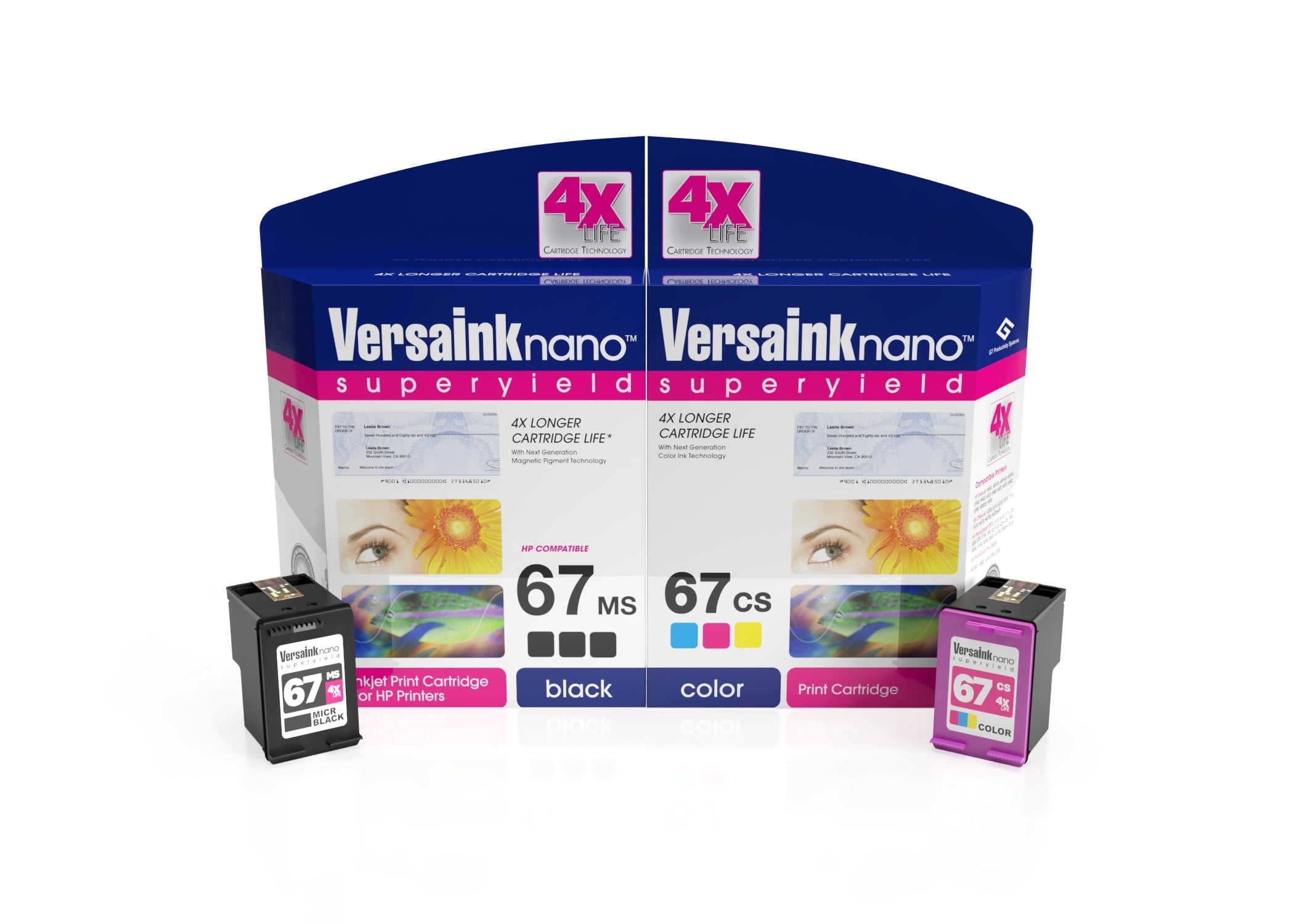 VersaInk-nano 67MS Black (MICR) 67CS Tri-Color Ink Cartridges - Walmart.com