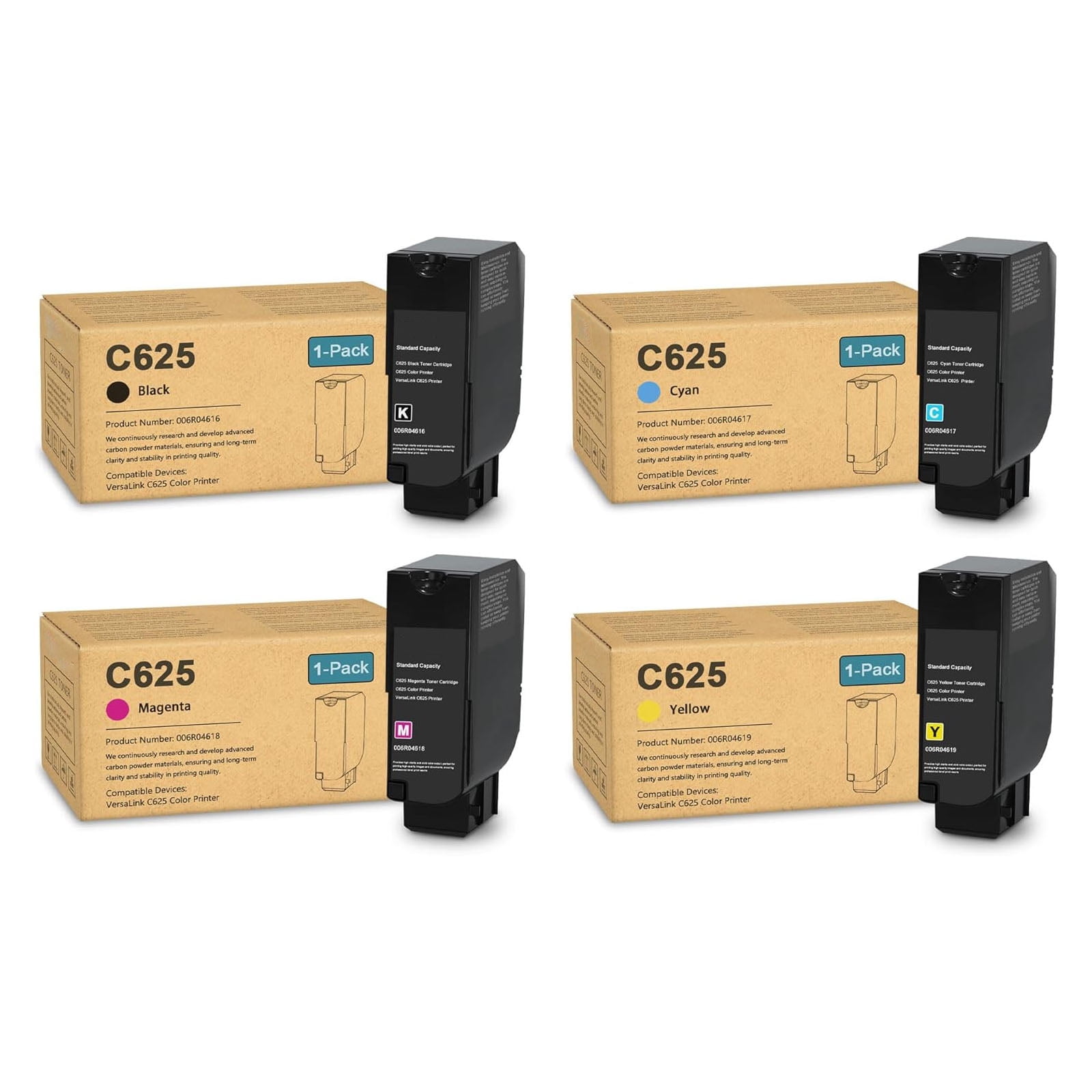 VersaLink C625 Toner Cartridge Set - 4 Pack C625 Ink Cartridge (BK/C/M ...