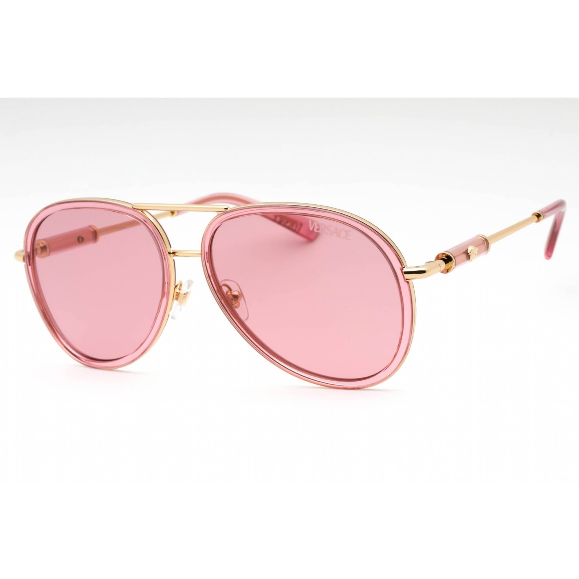 Versace 0VE2260 100284 Women's Pink Transparent Frame Sunglasses ...