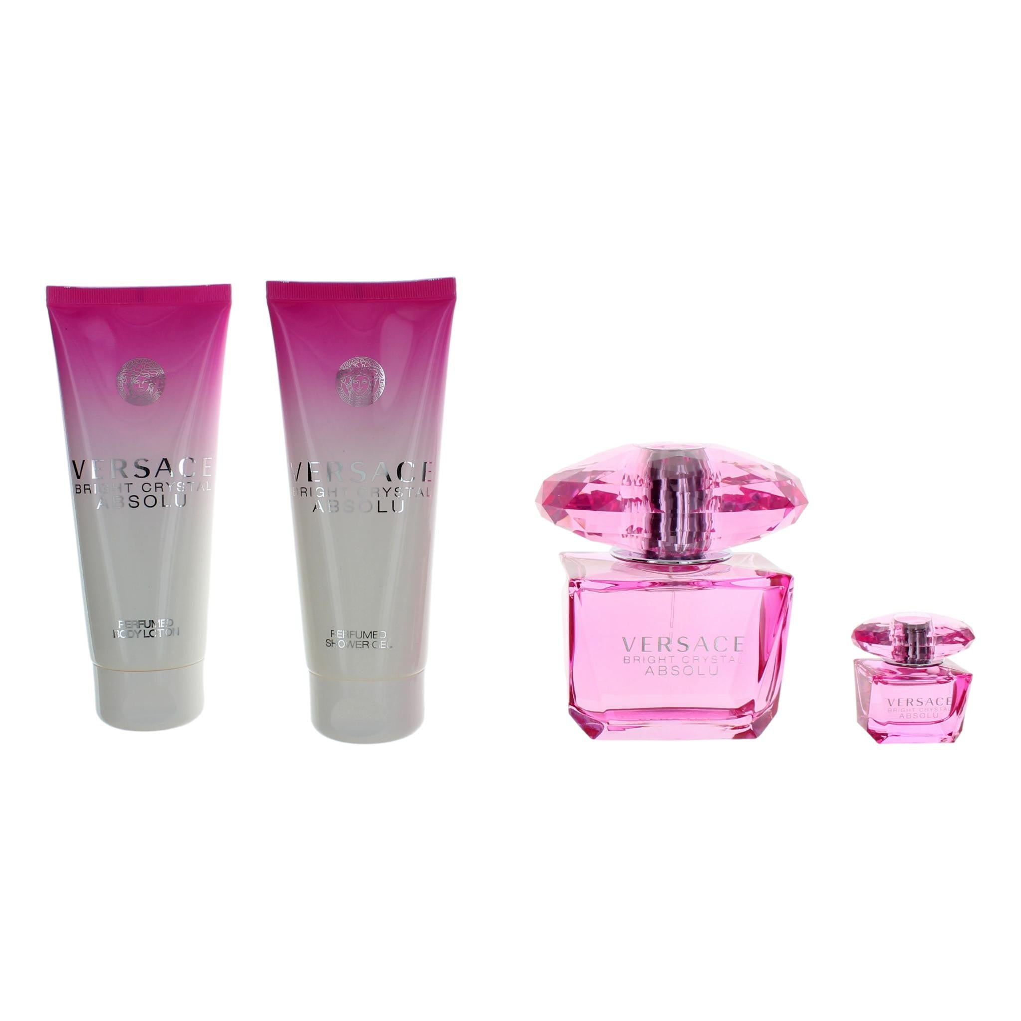 Versace Bright Crystal Absolu by Versace, 4 Piece Gift Set for Women ...