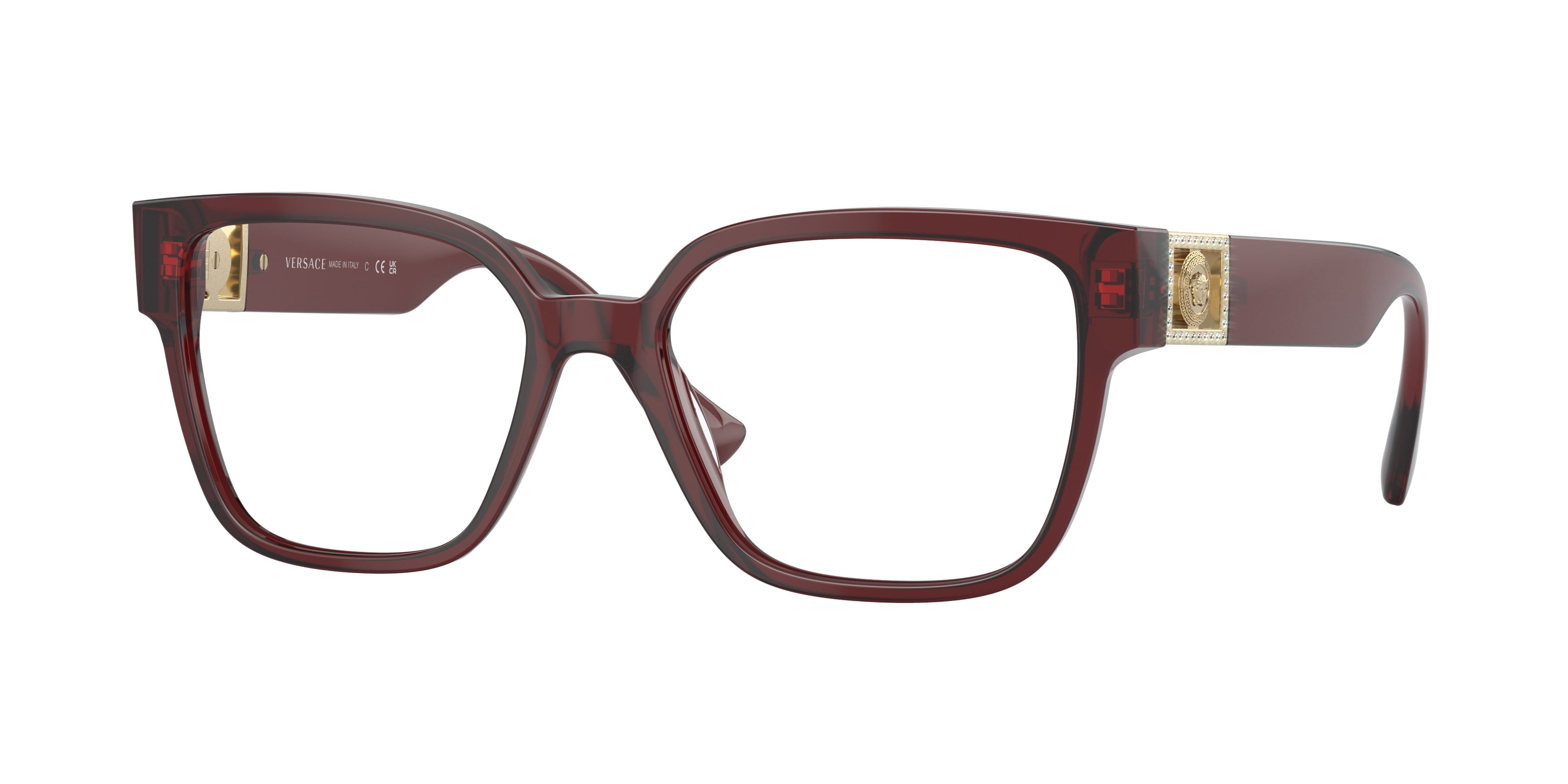 Versace Eyeglasses VE3329B 5385 52mm Transparent Parade Red / Demo Lens ...