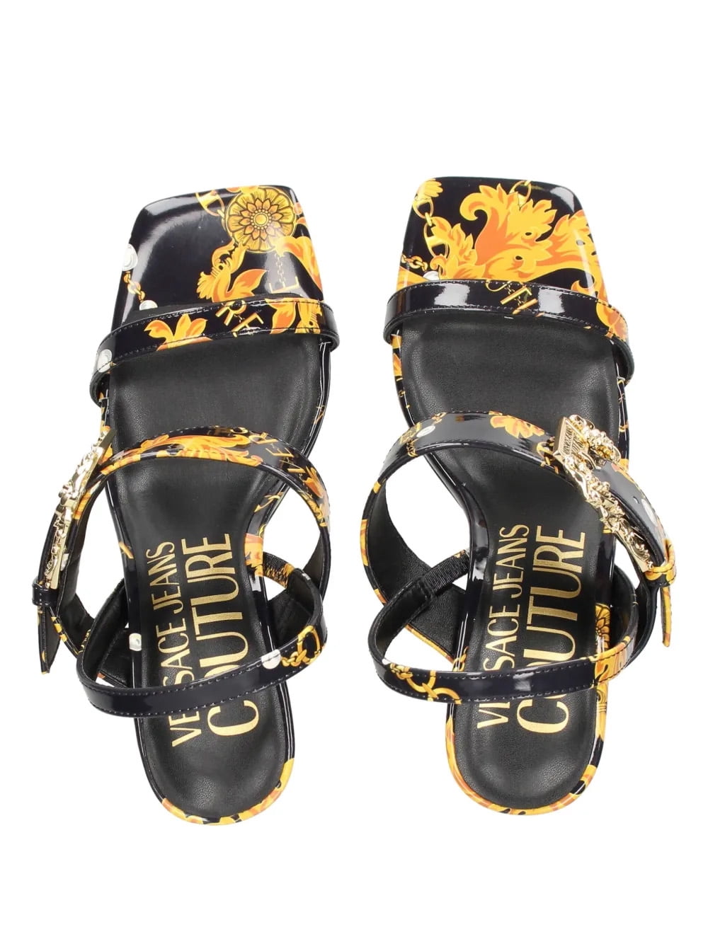 Versace Jeans Couture Womens Baroque Buckle Strap Heeled Sandals -EU38 ...