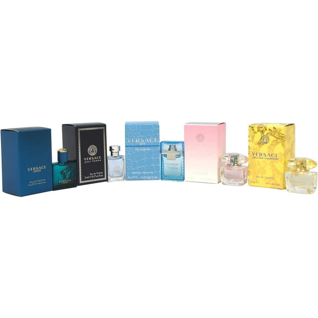 Versace Mini Fragrance Gift Set for Men and Women, 5 Pieces - Eros ...