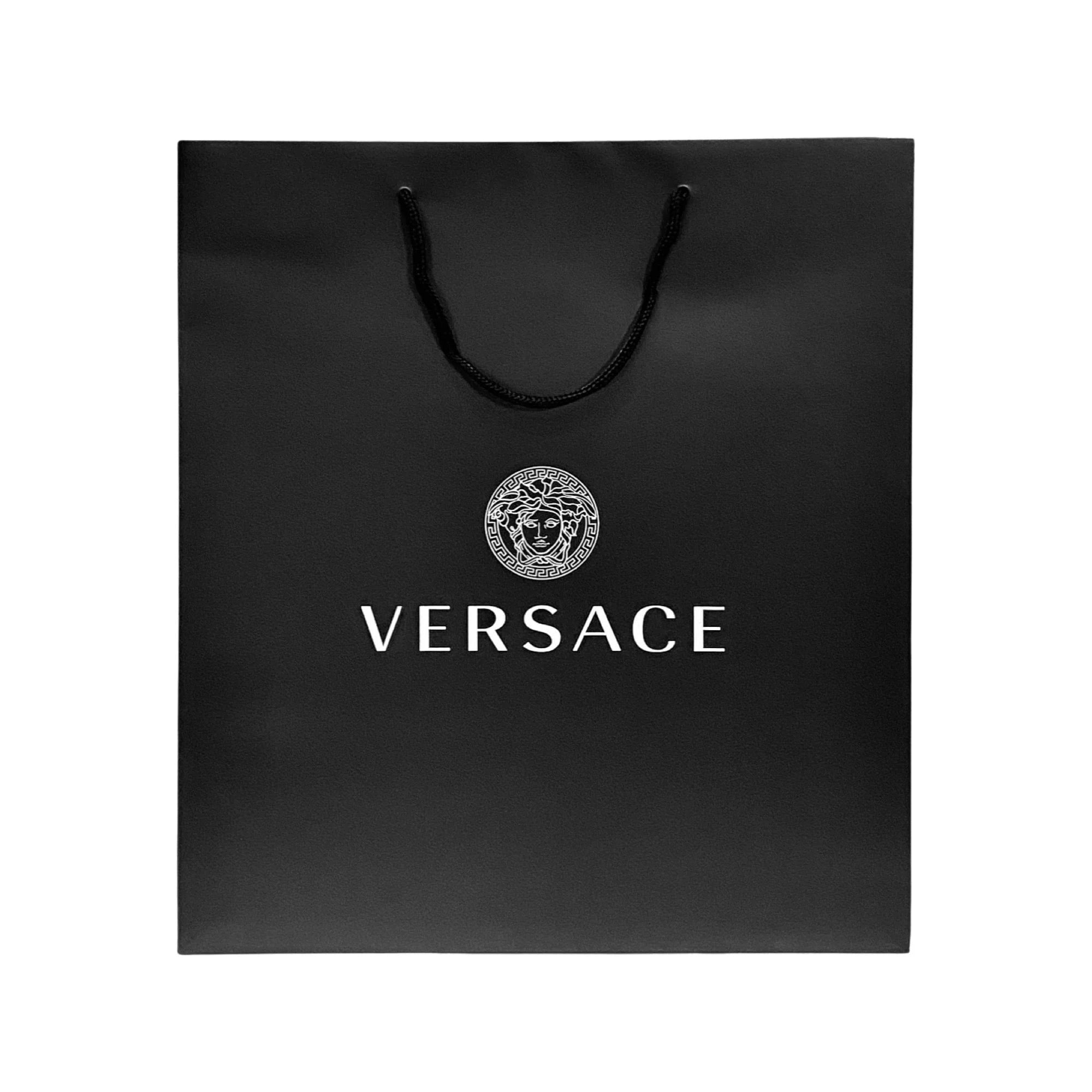 Versace Shopping Gift Bag Designer Medusa Logo Packaging Black Large ...