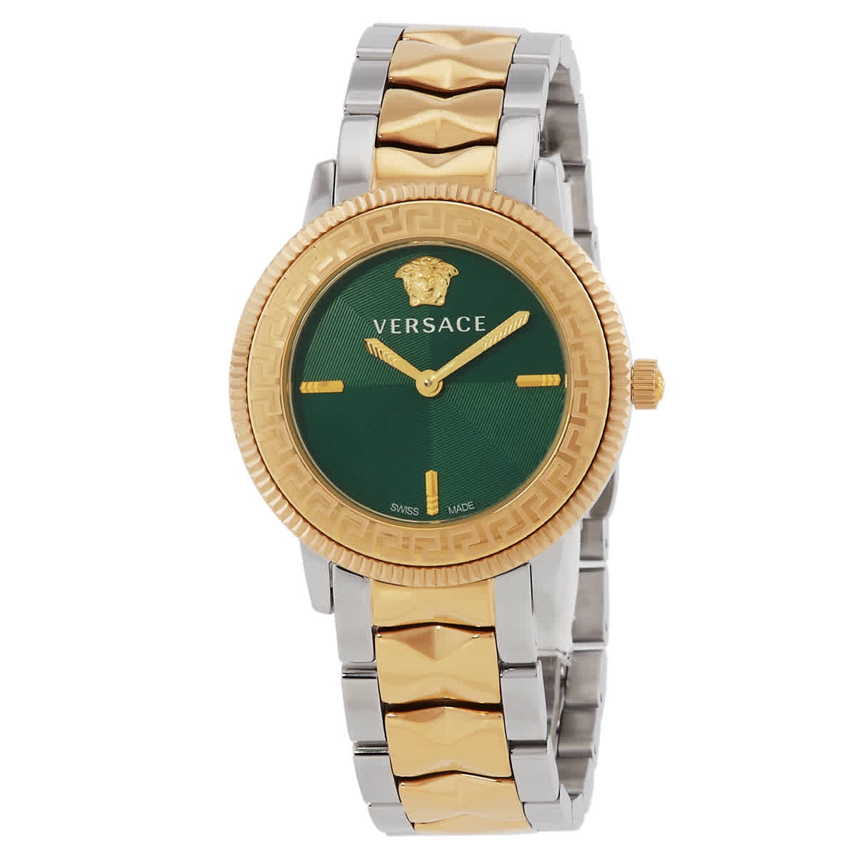 Versace V-Tribute Quartz Green Dial Two-Tone Ladies Watch VE2P00522 ...