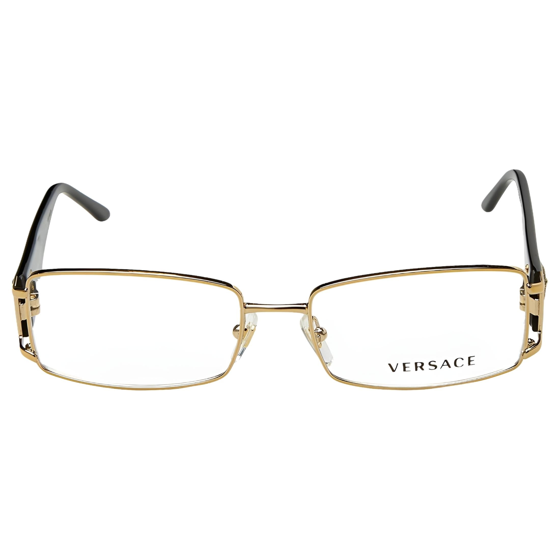 Versace Rectangle Eyeglass Frames VE 1163M 1252, Pale Gold Metal, 52mm ...
