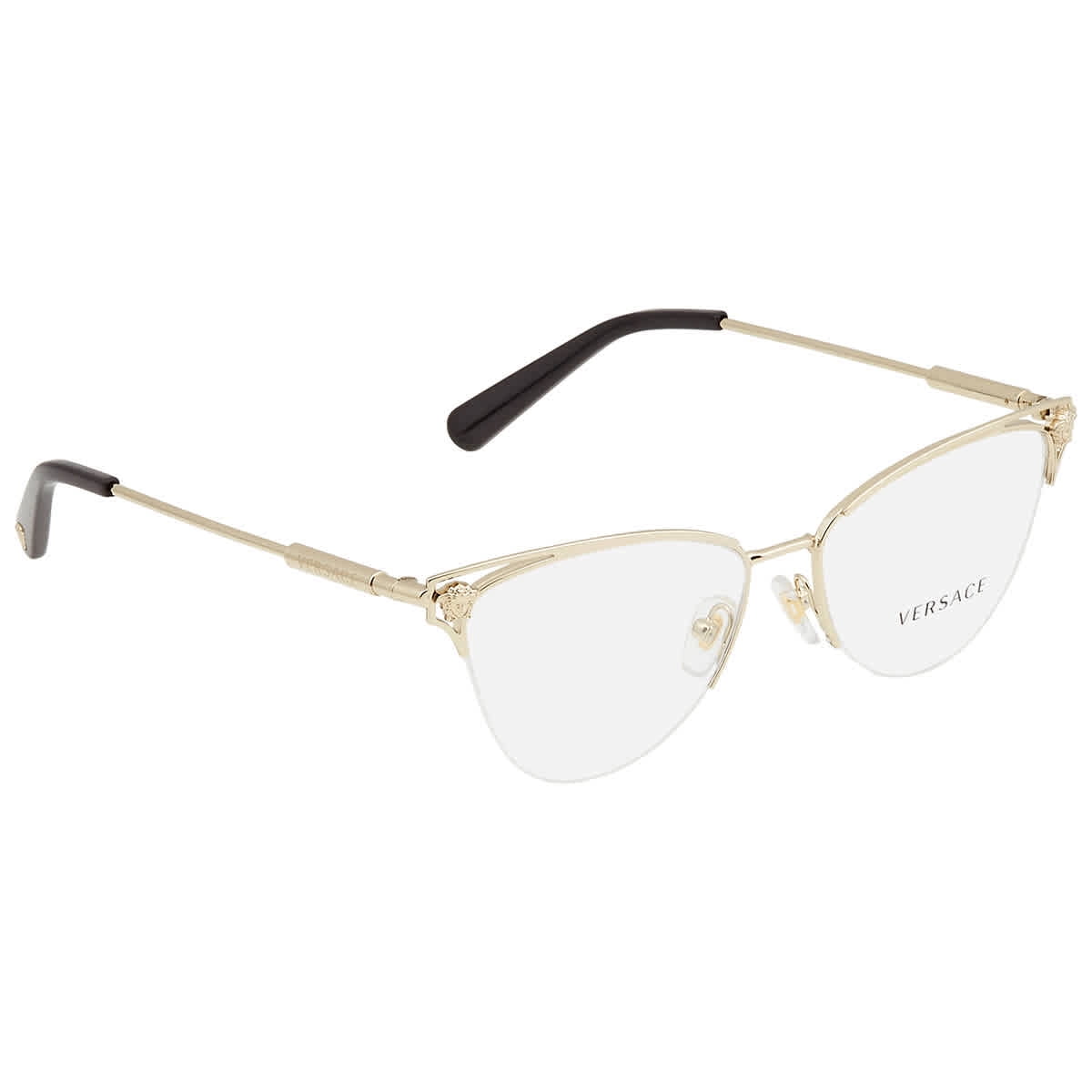 Versace VE 1280 Metal Womens Cat-Eye Eyeglasses Pale Gold 53mm Adult ...