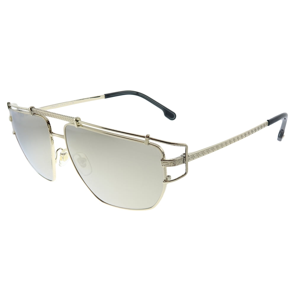 Versace VE 2202 Metal Unisex Geometric Sunglasses Pale Gold 57mm Adult ...