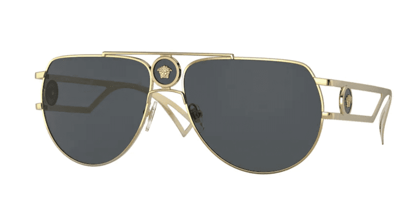 Versace, Unisex Aviator Sunglasses, VE 2225, Gold, 60mm - Walmart.com