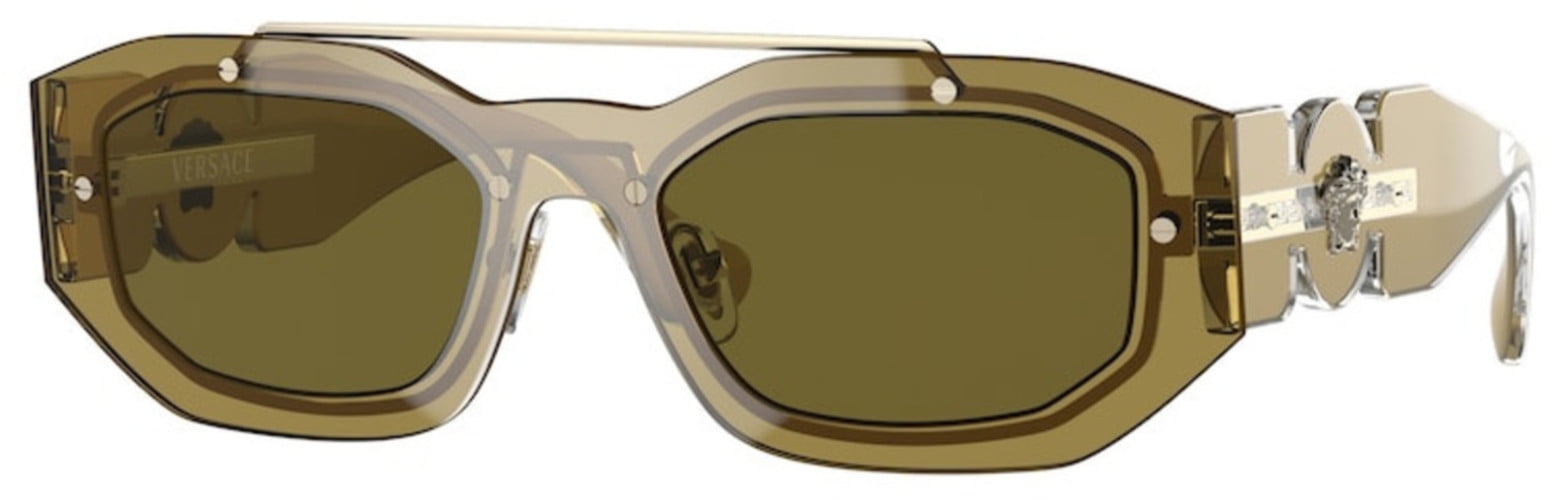 Versace Unisex Fashion Sunglasses, Transparent Green Plastic, 51mm ...