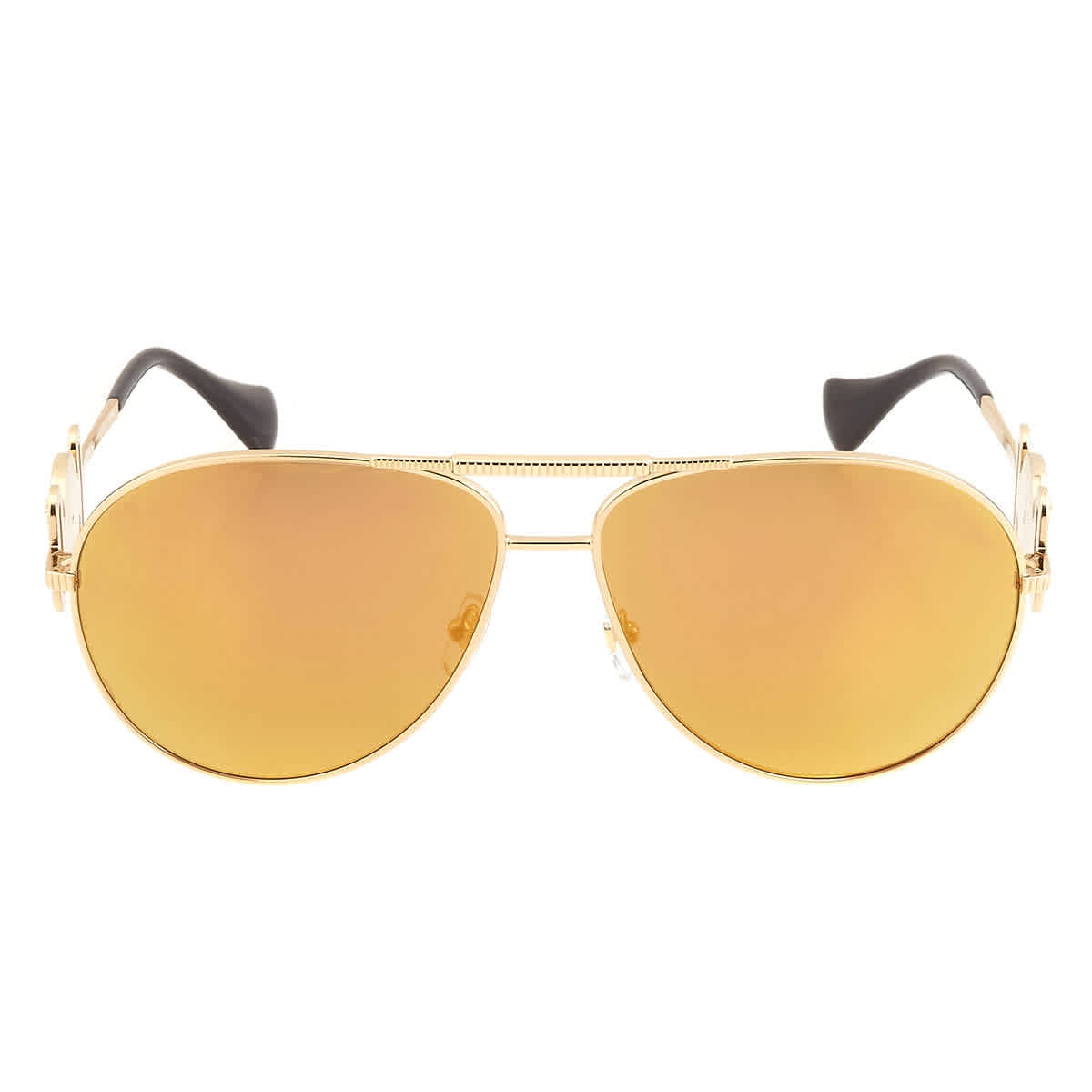 Versace Unisex Pilot Sunglasses, Brown Mirrored Gold, Series VE2249 ...