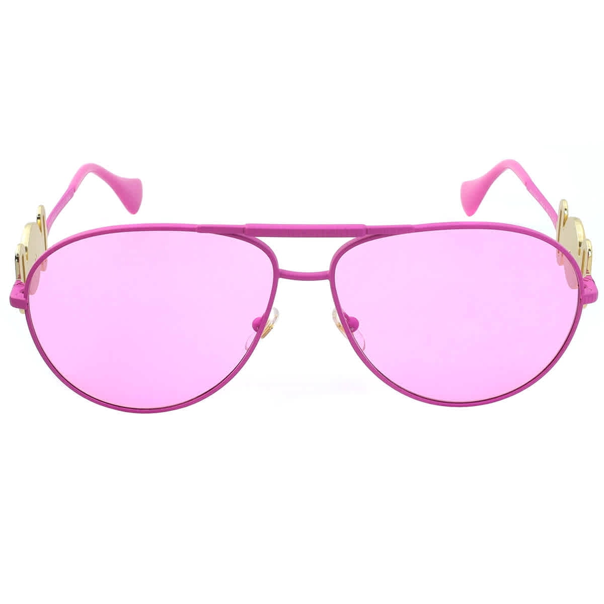 Versace VE 2249 Metal Unisex Aviator Sunglasses Pink 65mm Adult ...