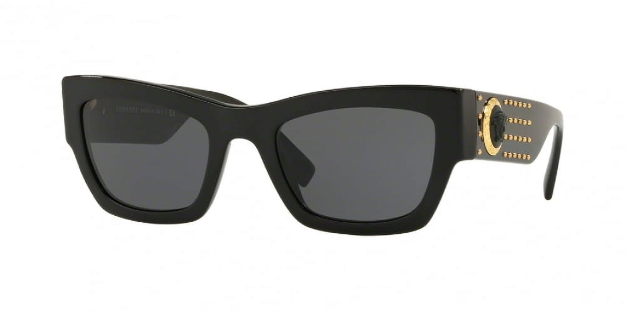 Versace VE 4358 Plastic Womens Rectangle Sunglasses Black 52mm Adult - Walmart.com