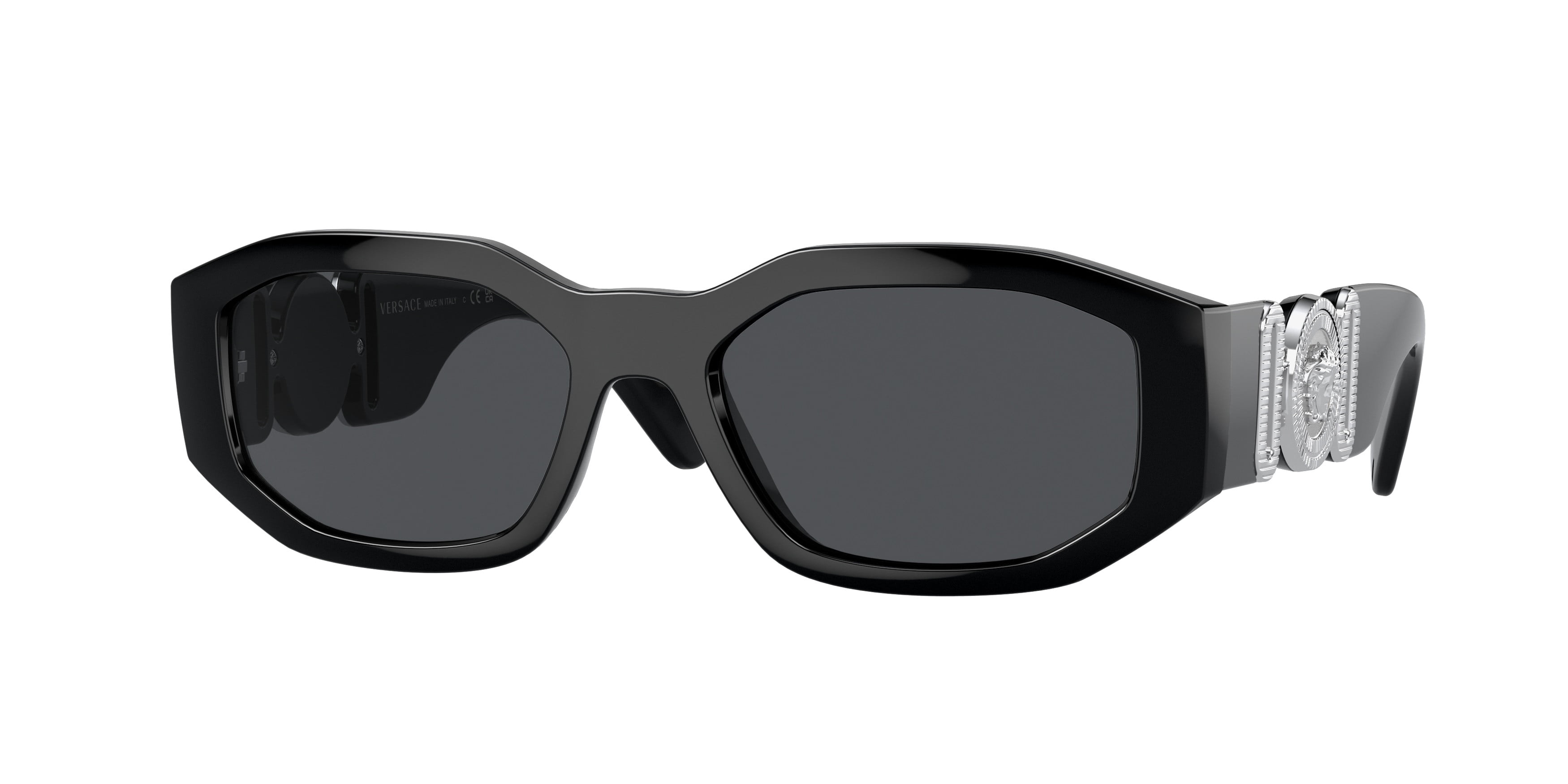 Versace VE 4361 Plastic Unisex Geometric Sunglasses Black 53mm Adult ...