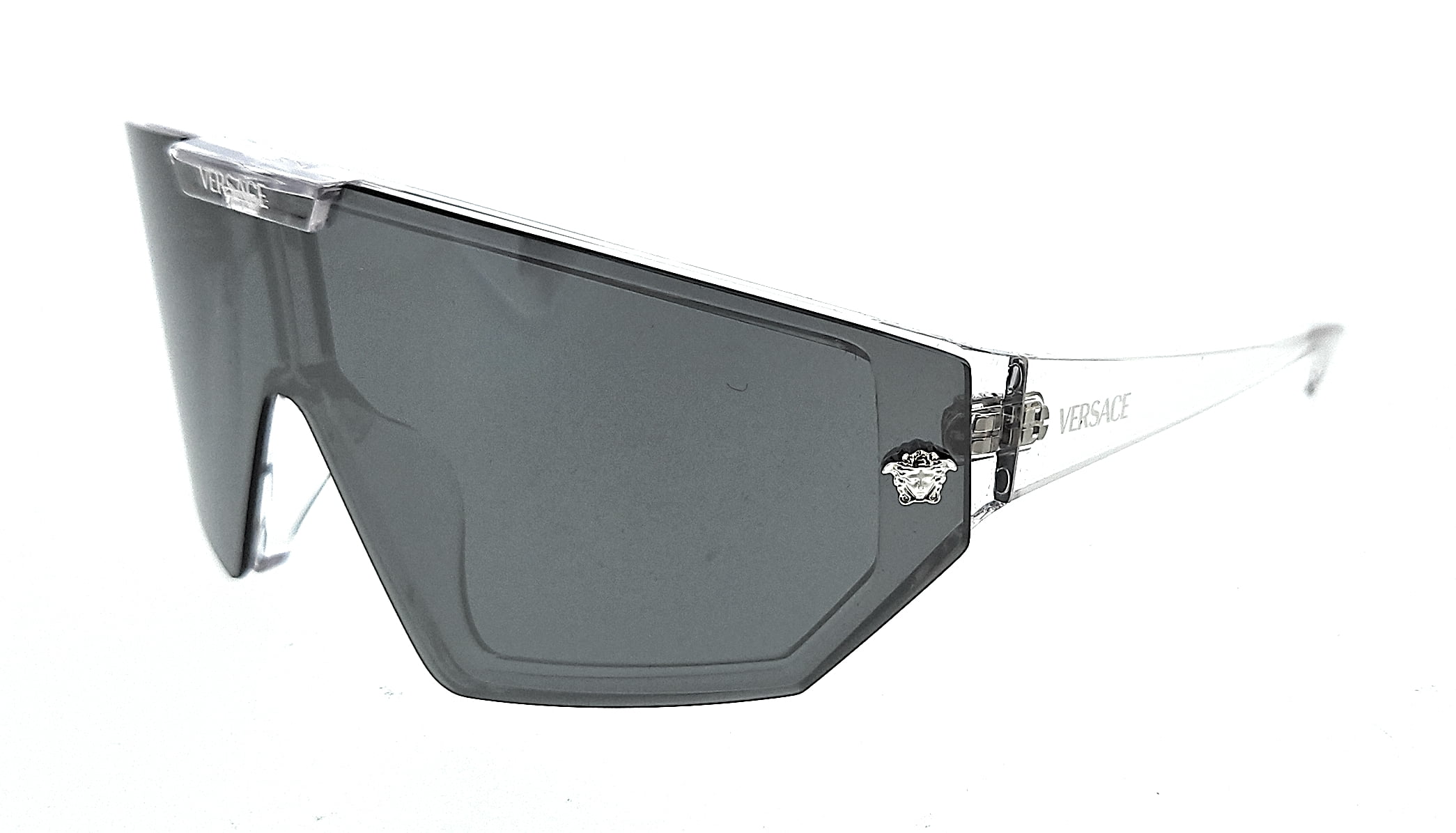 Versace VE 4461 Plastic Unisex Shield Sunglasses Crystal 47mm Adult ...