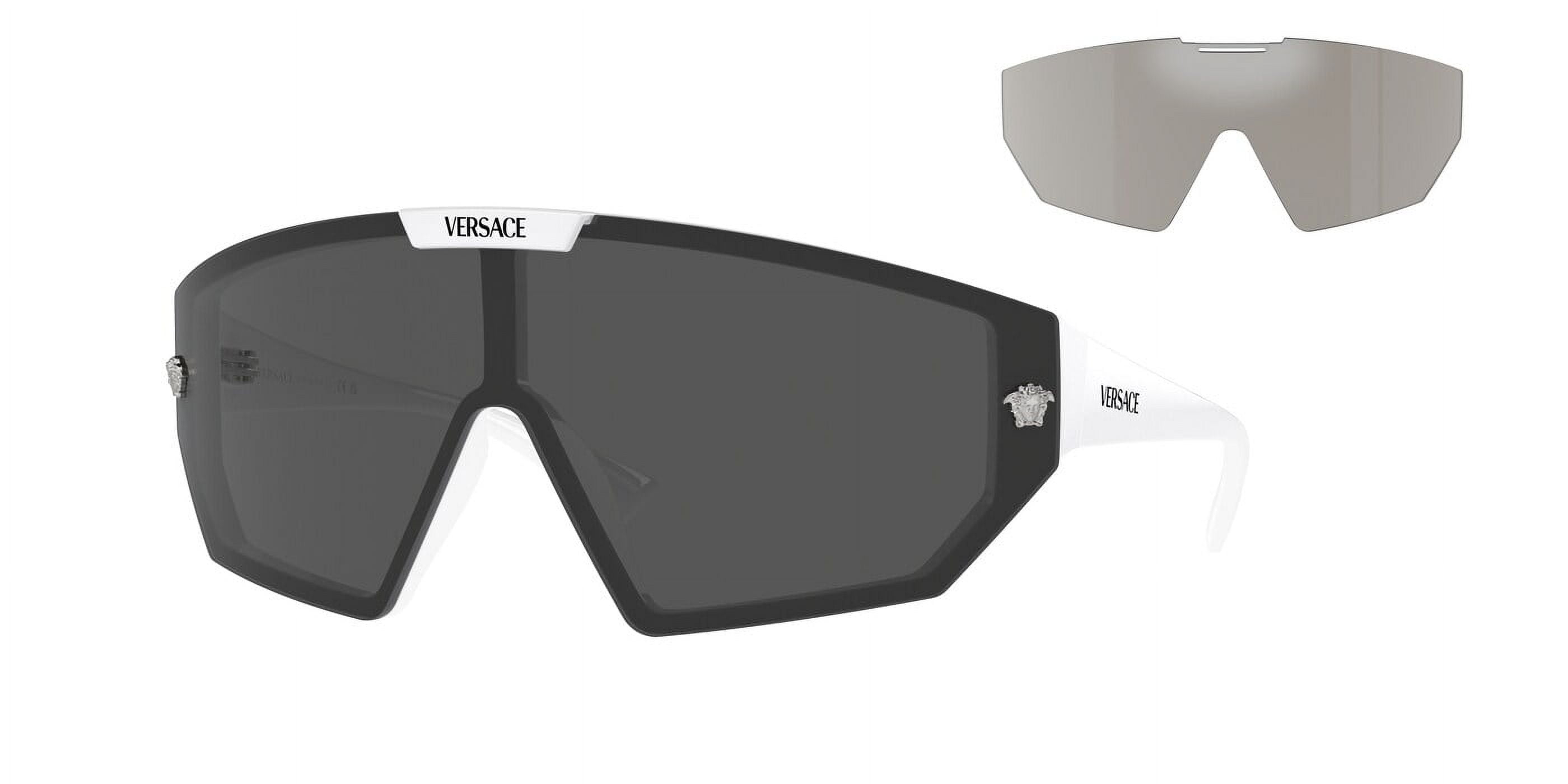 Versace VE 4461 Unisex Shield Sunglasses with White Plastic Frame 47mm ...