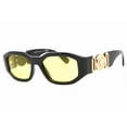 Versace Men's Sunglasses, Yellow Geometric Lens, Black Nylon Frame, UV ...