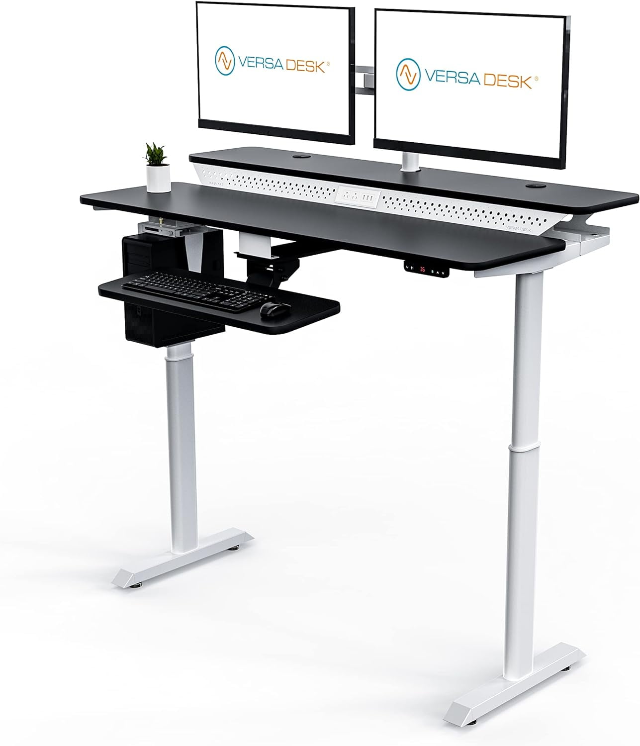 VersaDesk® Powerlift Split-Level 60"x30"Electric Standing Desk Height ...