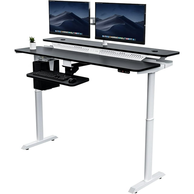 VersaDesk® Powerlift Split-Level 72"x30" Electric Standing Desk Height ...