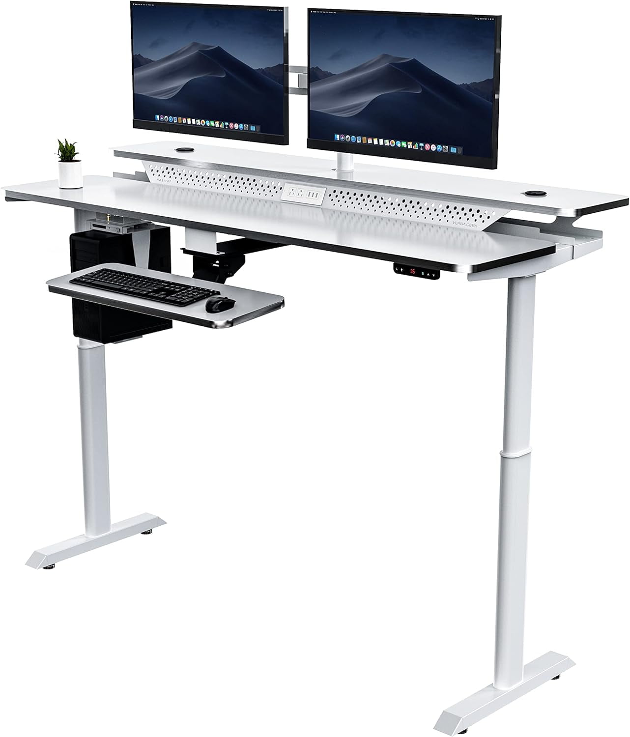 VersaDesk® Powerlift Split-Level 72"x30"Electric Standing Desk Height ...